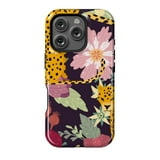 Chic Floral Leopard Print Hybrid Animal Phone Case with iPhone 17 to 11 ...