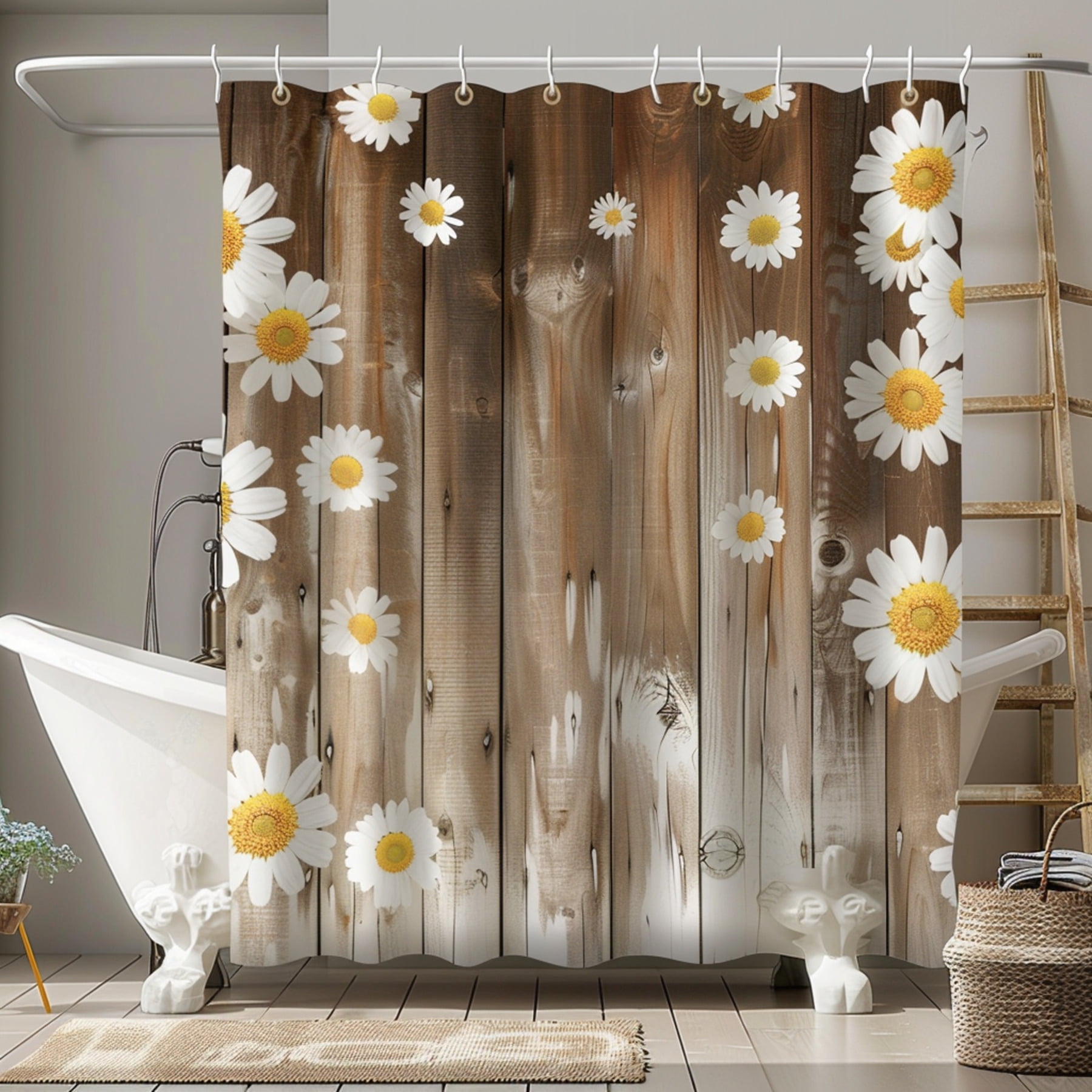 Chic Floral Shower Curtain For Rustic Bathroom Decor Elegant Design For