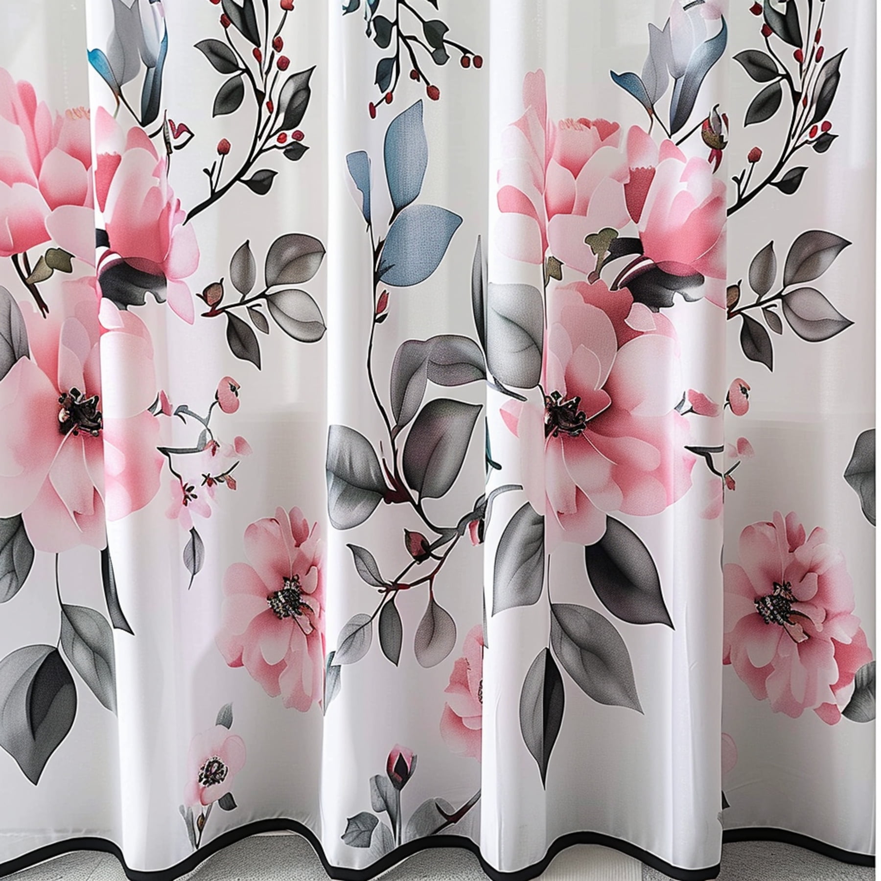Chic Floral Shower Curtain With Elegant Design Transform Your Bathroom