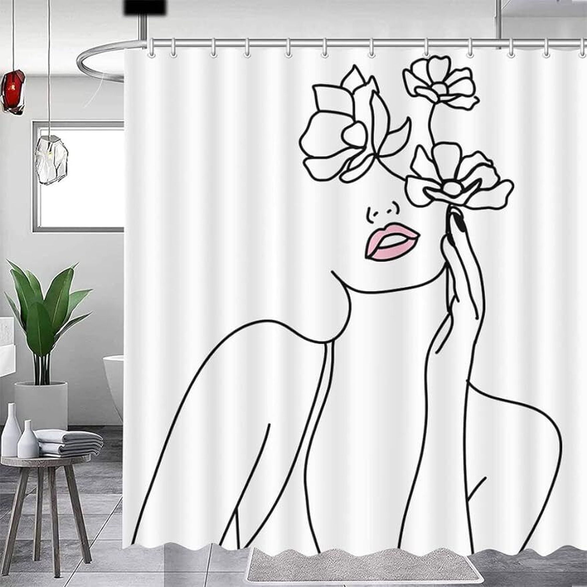 Chic Geometric Silhouette Shower Curtain By Mehofond Elevate Your