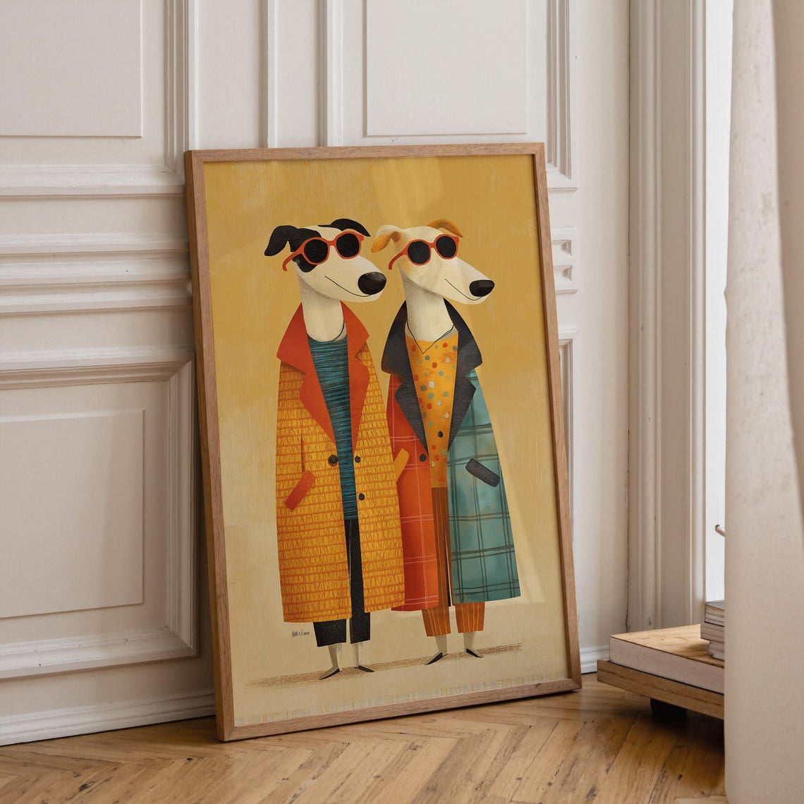Chic Greyhound Dog Fashion Week Editorial Maximalist Graphic Poster ...