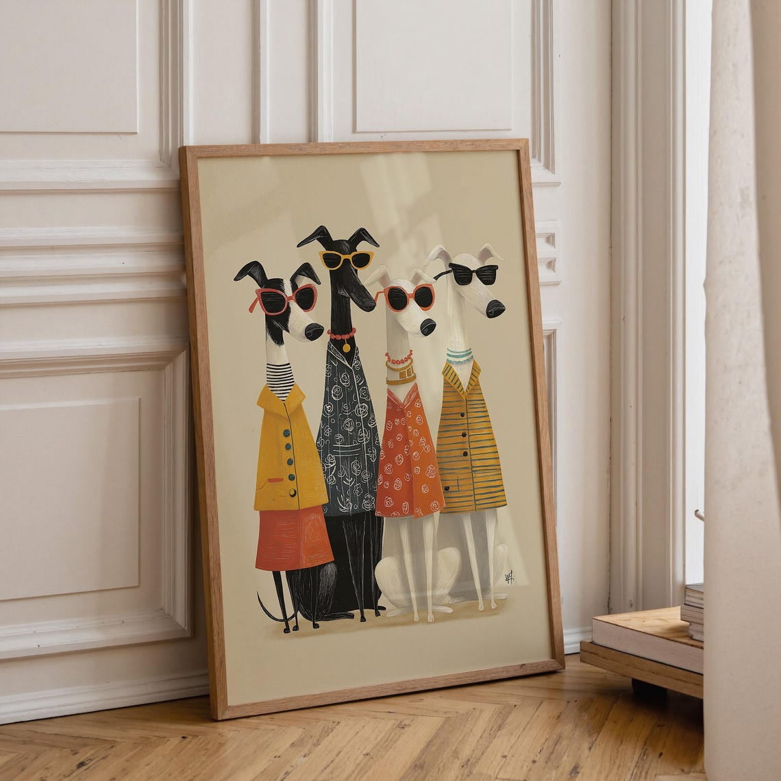 Chic Greyhound Dog Fashion Week Editorial Style Maximalist Decor ...