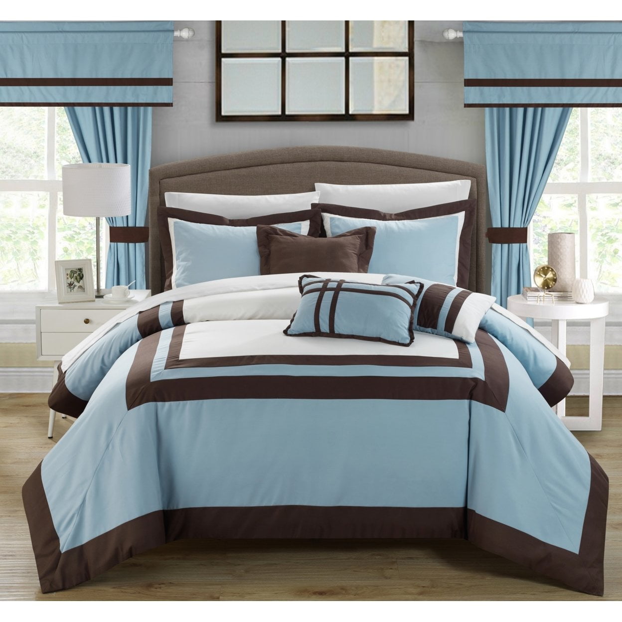 Chic Home 20-Piece Bertran Complete King and Queen Size Bedroom and ...