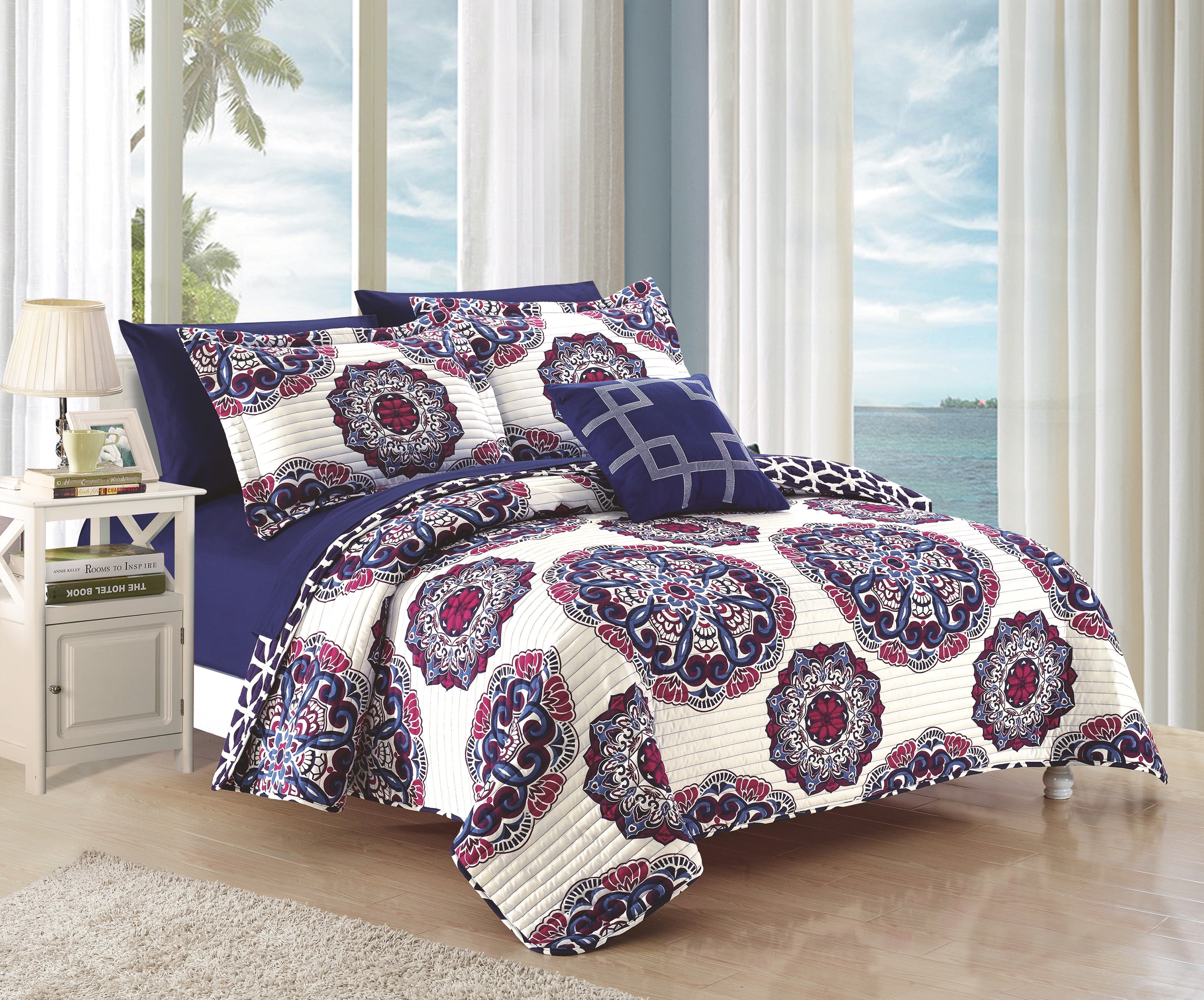 Chic Home 4-Piece Miranda REVERSIBLE Quilt Set - Walmart.com