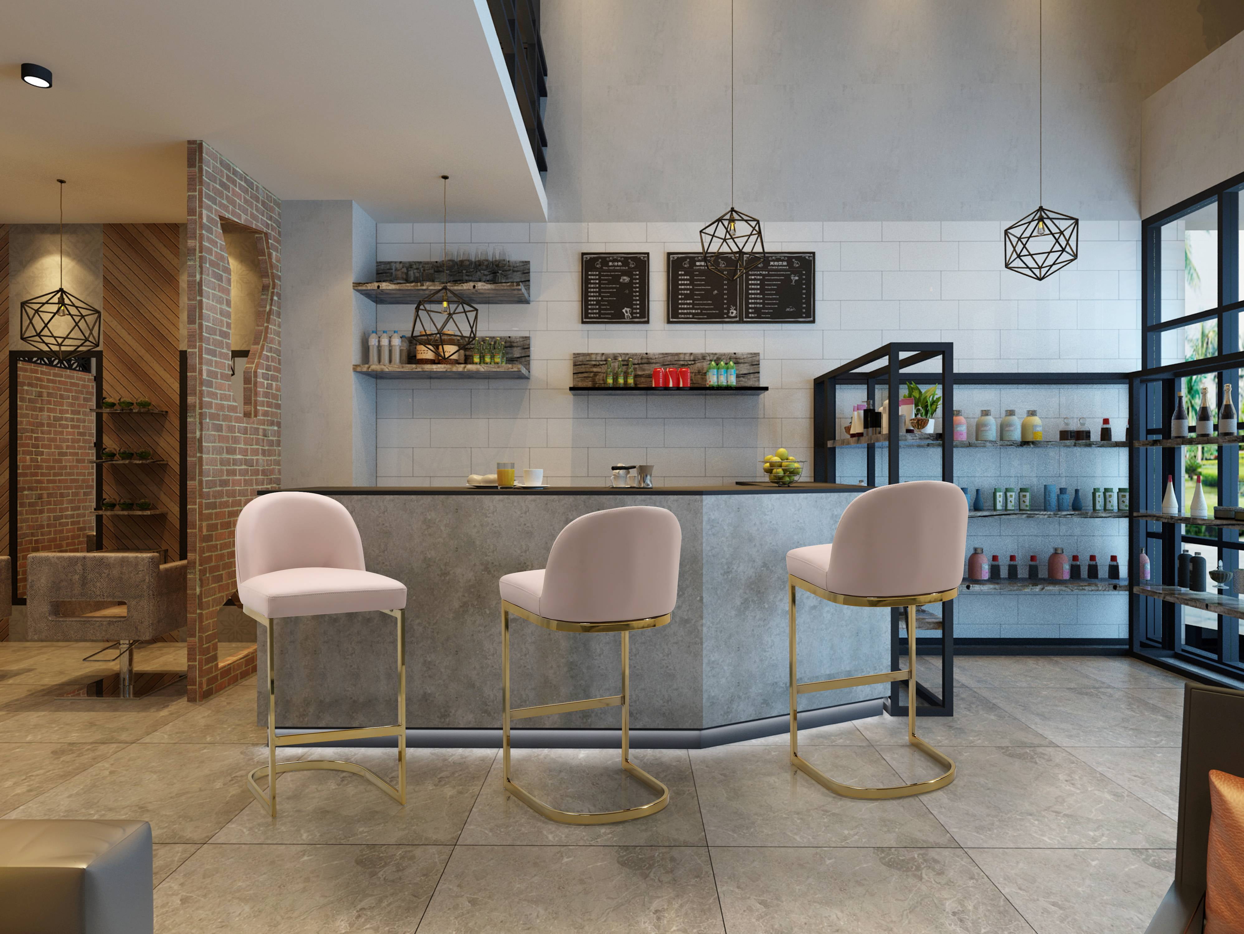 Chic Home Airlie PU Leather Upholstered Half-Moon Bar Stool - Walmart.com