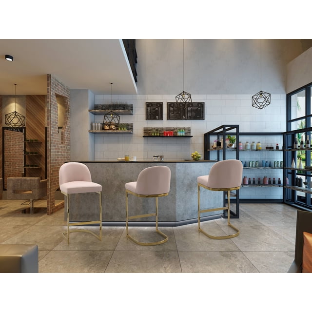 Chic Home Airlie PU Leather Upholstered Half-Moon Bar Stool - Walmart.com