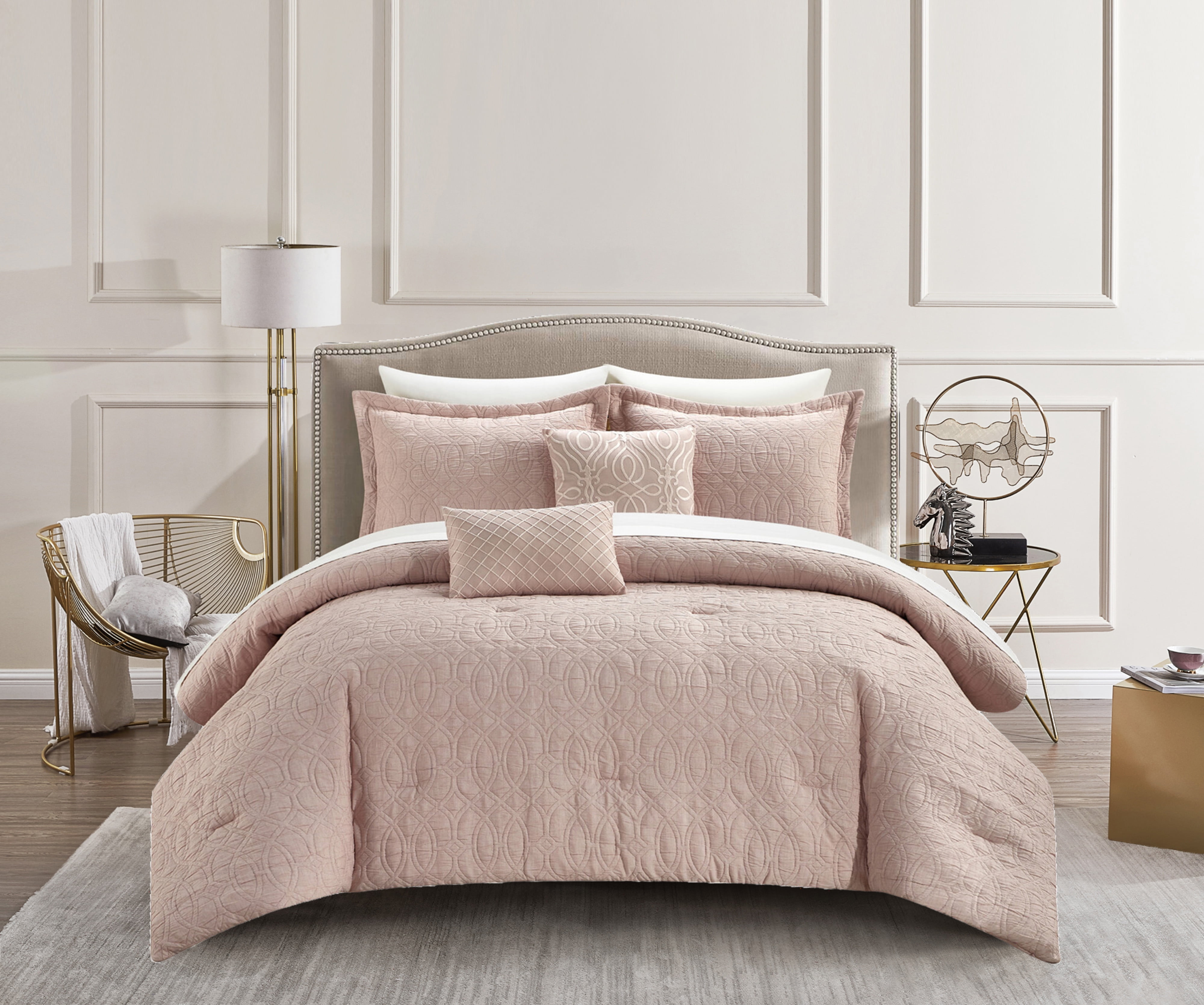 Chic Home Aksel Blush King 5-Piece Comforter Set - Walmart.com