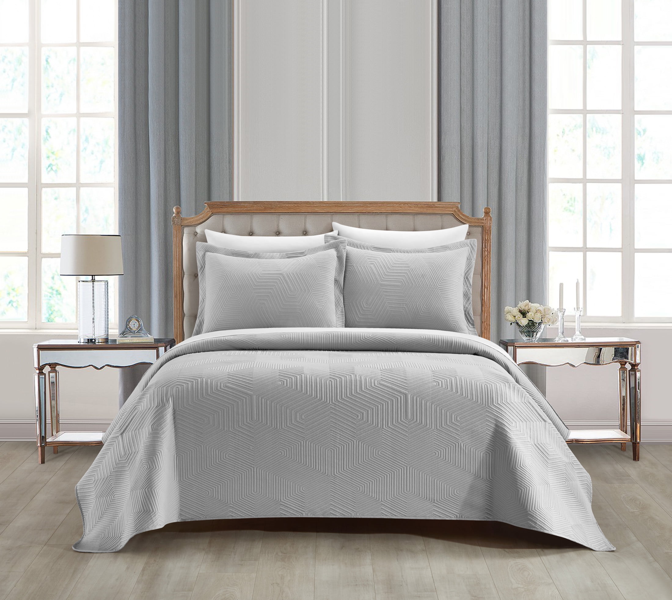 Chic Home Aldridge 7-Pc Grey Quilt Set, Queen - Walmart.com