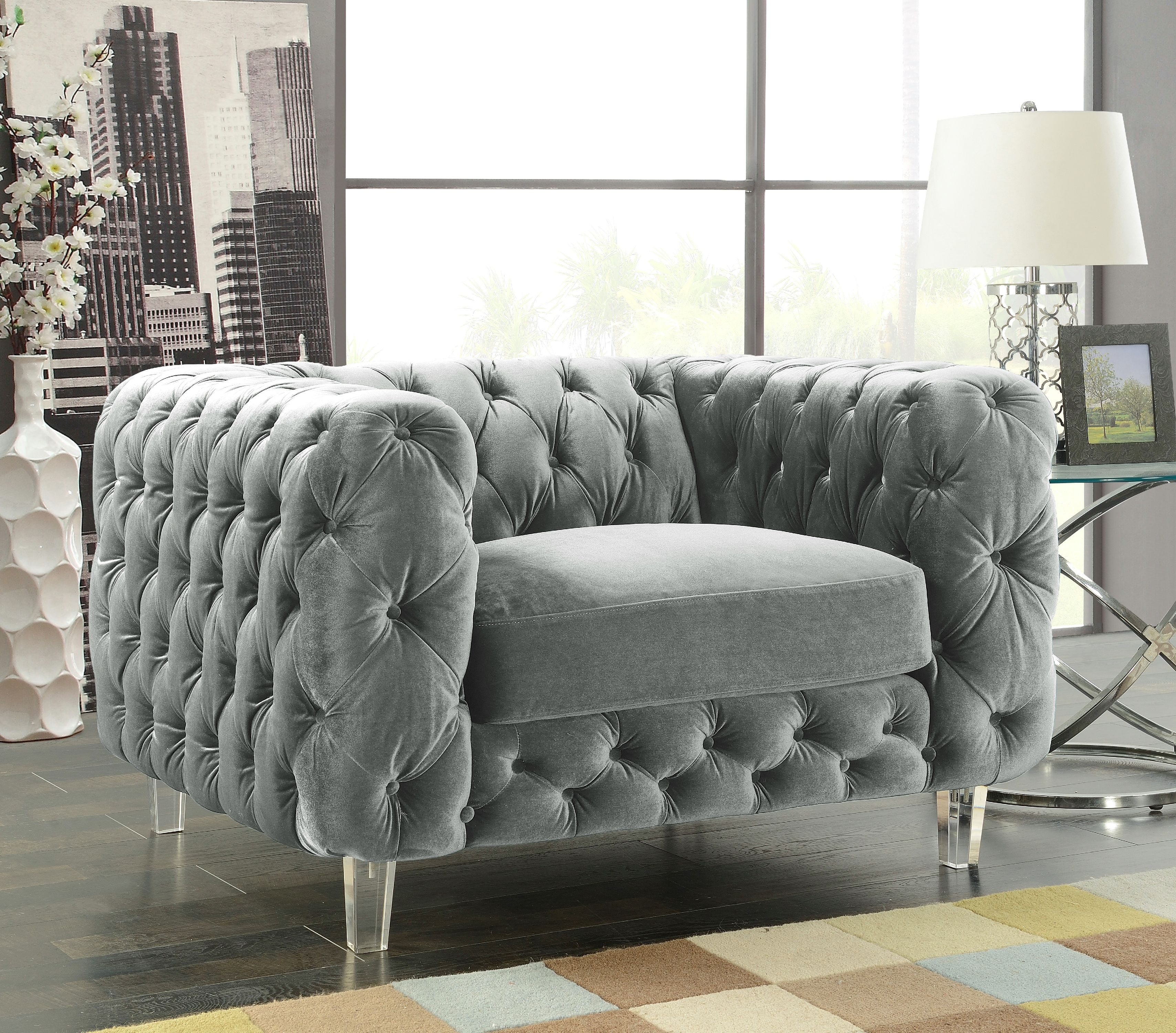 Chic Home Apollo Modern Contemporary Tufted Velvet Club Chair - Walmart.com