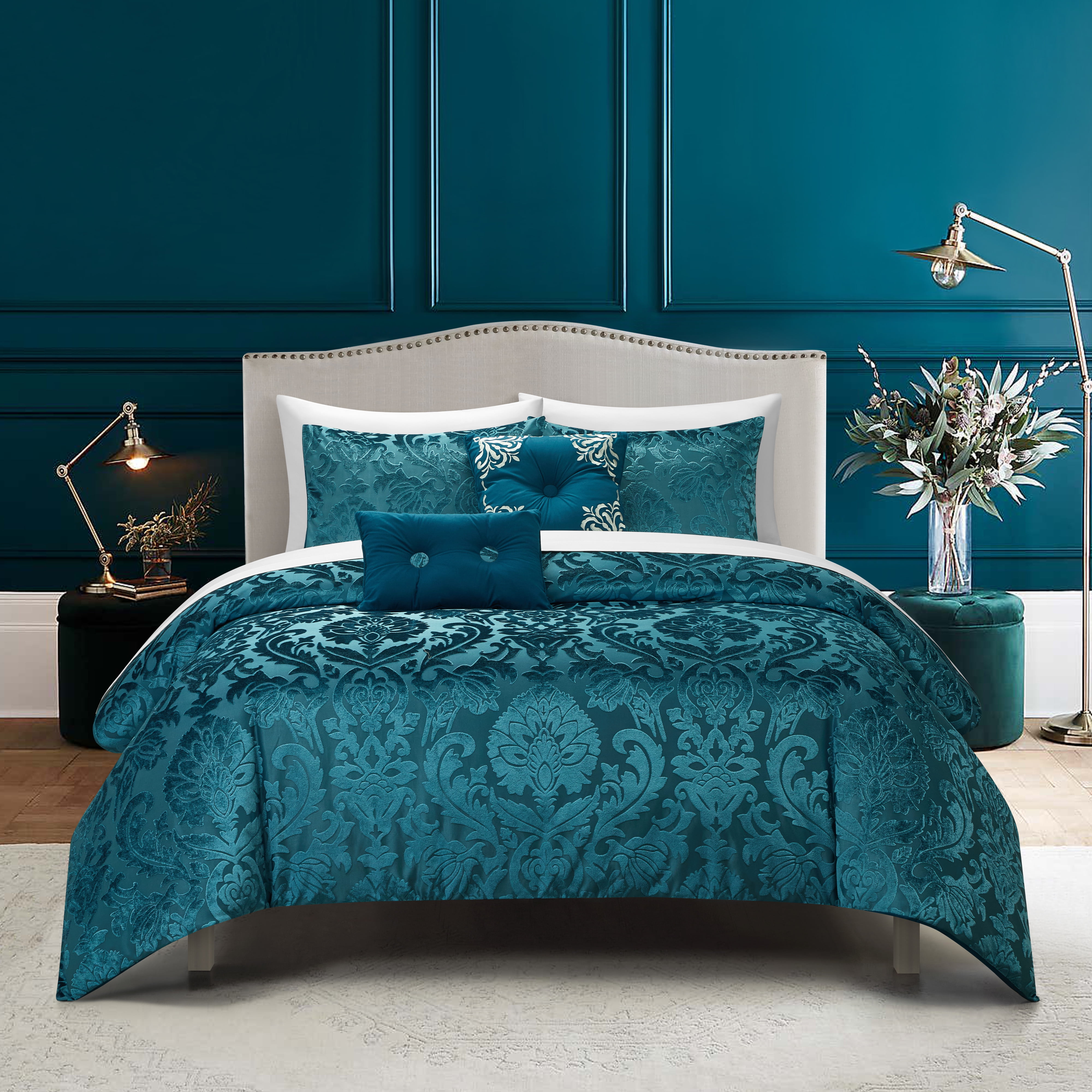 Chic Home Athalee Blue Queen 9-Piece Comforter Set - Walmart.com