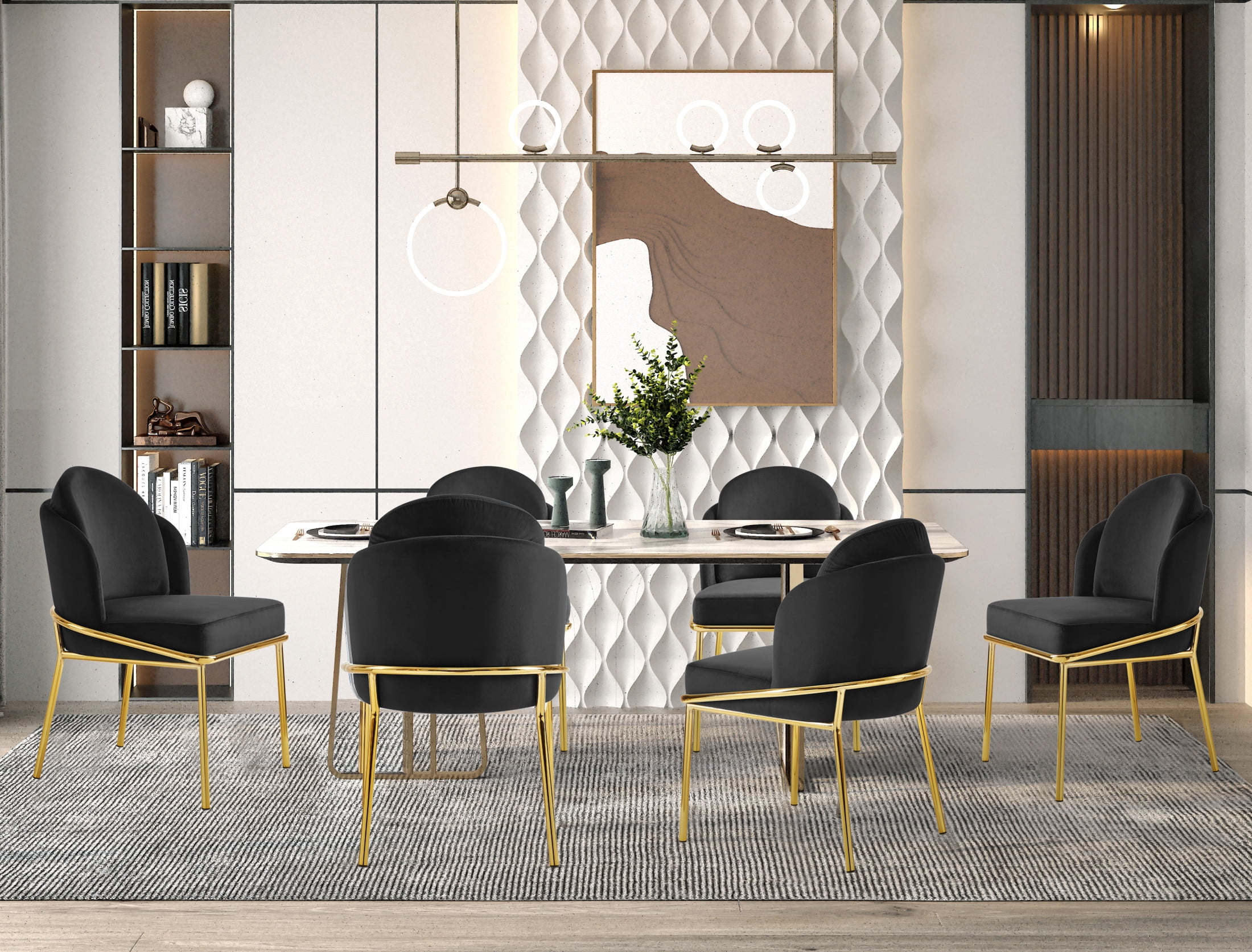 Chic Home Azrael Dining Chair Set Velvet Upholstered Armless Design ...