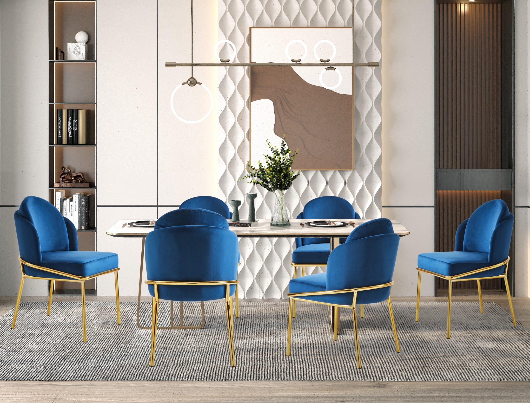 Chic Home Azrael Dining Chair Set Velvet Upholstered Armless Design ...