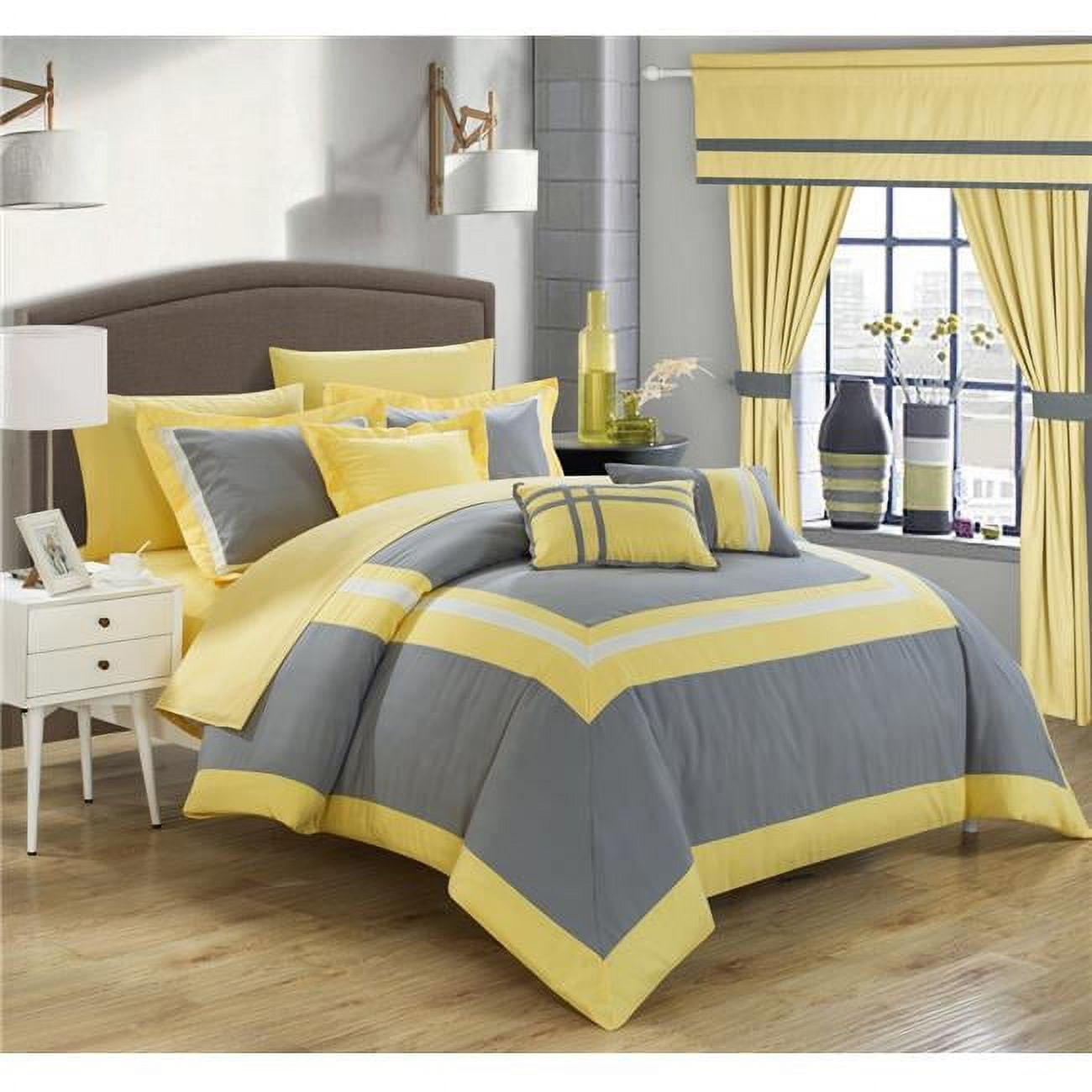 Chic Home Bernard Pieced Color Blocked Complete Master Bedroom Ensemble ...