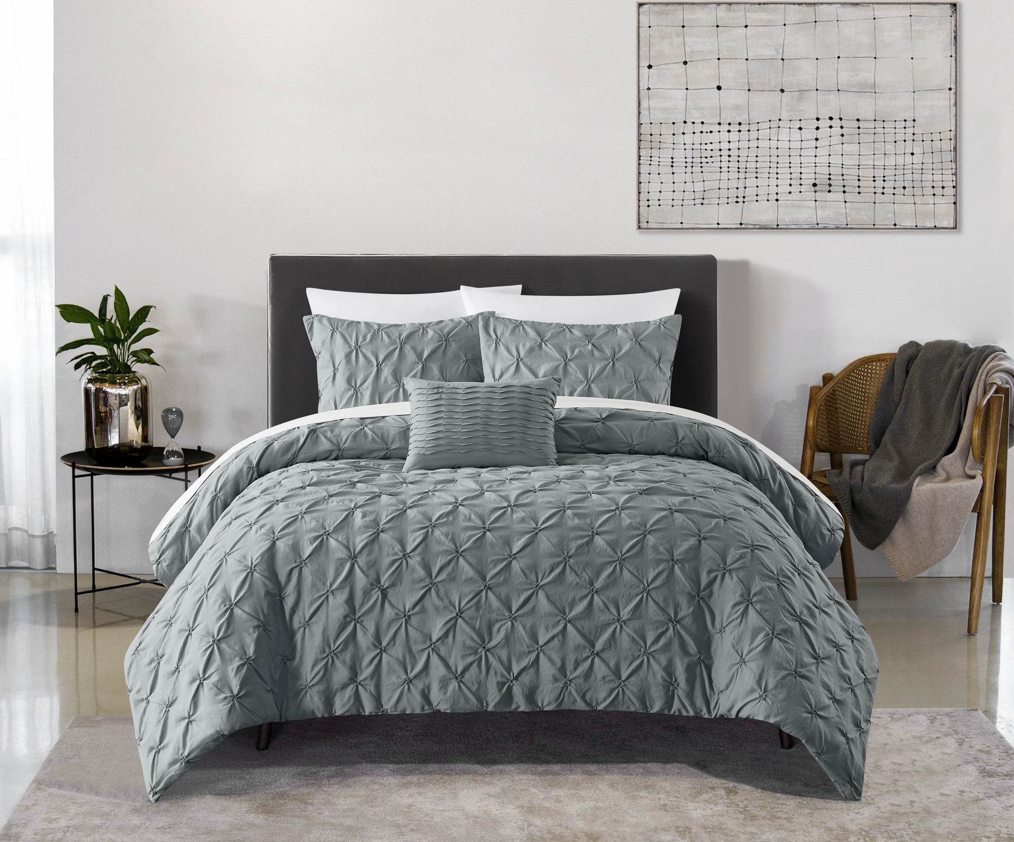 Chic Home Bradley Comforter Set Diamond Pinch Pleat Pattern Design Bed ...