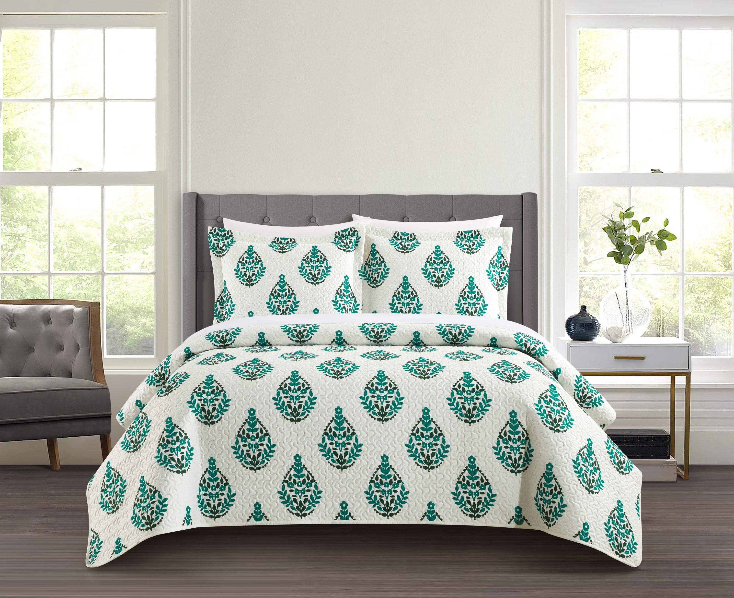 Chic Home Brennah Floral Medallion Bed In A Bag Quilt Set - Twin ...