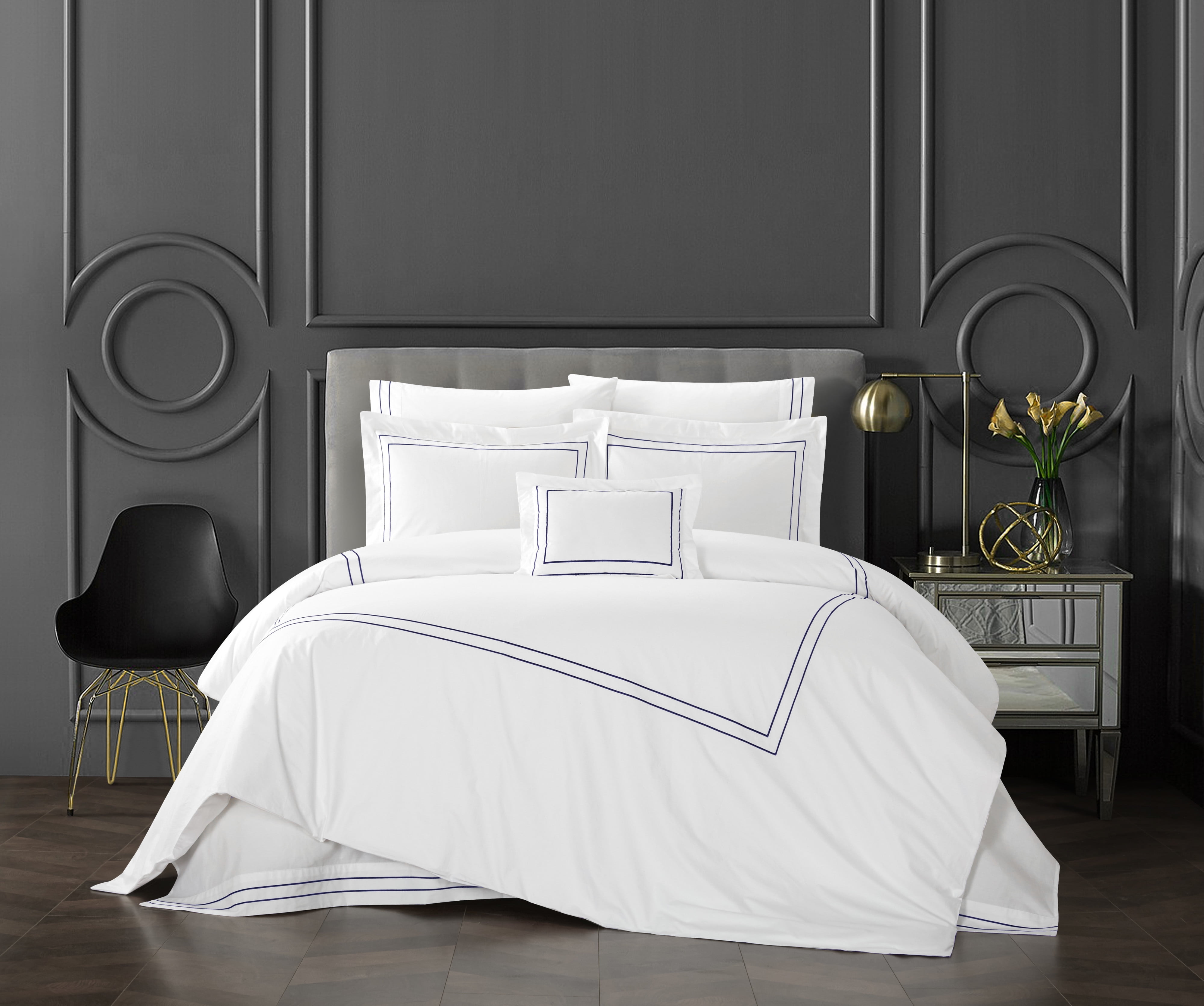 Chic Home Brianni 4-Piece Navy Comforter Set, King - Walmart.com