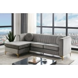 Chic Home Britannia Velvet Upholstered Modular Sectional Sofa, Grey - Walmart.com
