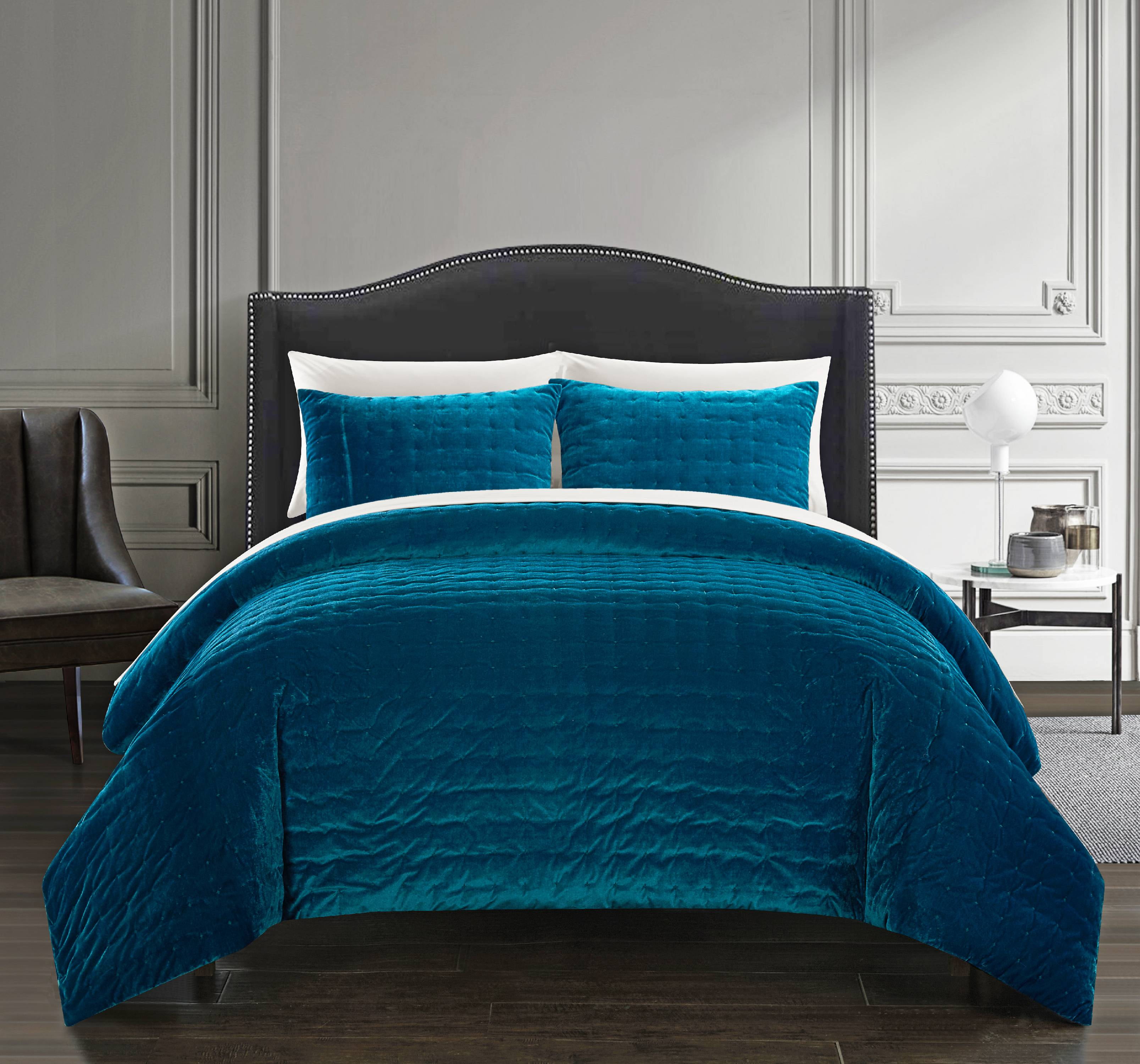 Free Shipping! Chic Home Queen Size 7-Piece Teal Comforter Set with ...
