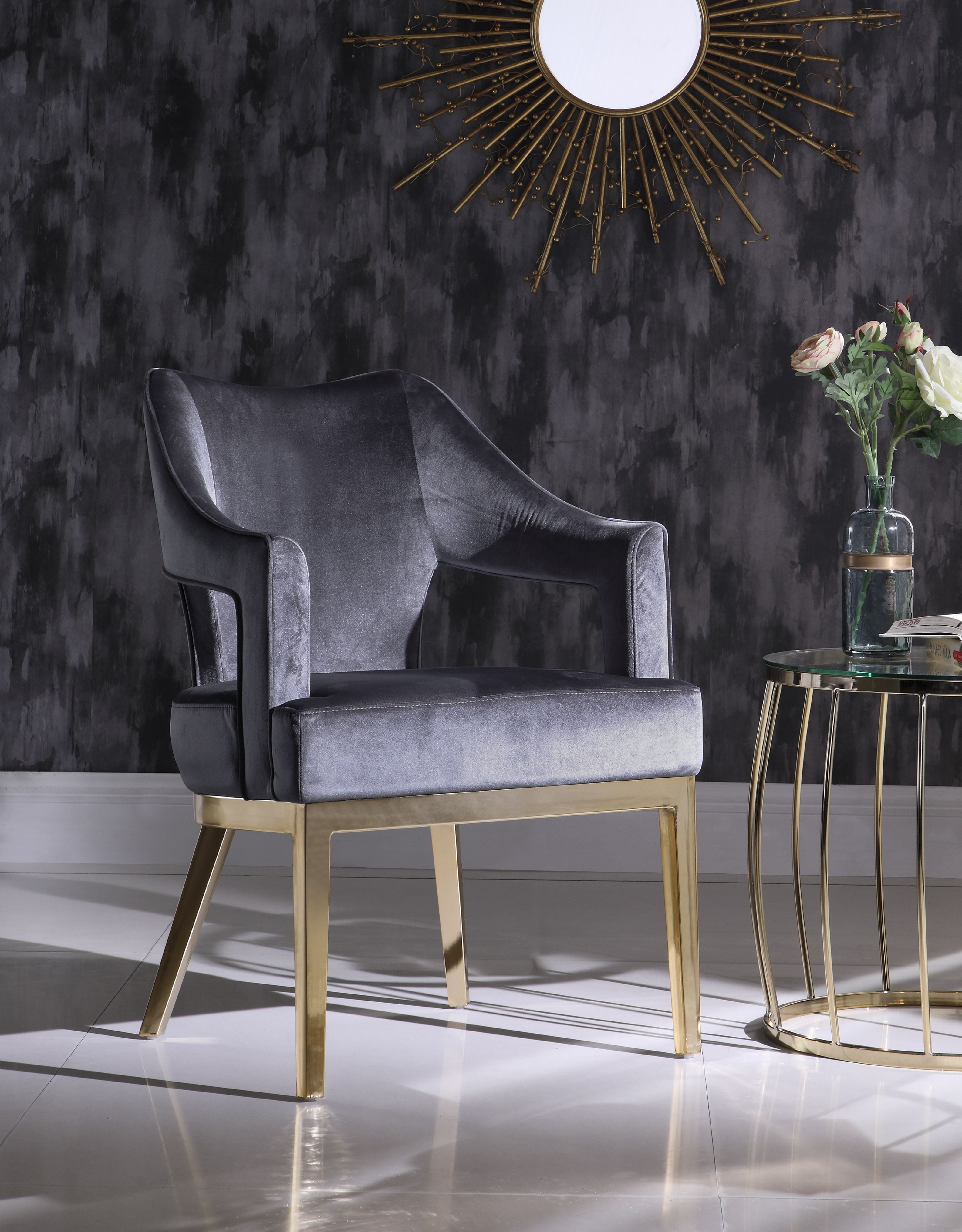 Chic Home Danu Velvet Upholstered Swoop Arm Accent Chair - Walmart.com