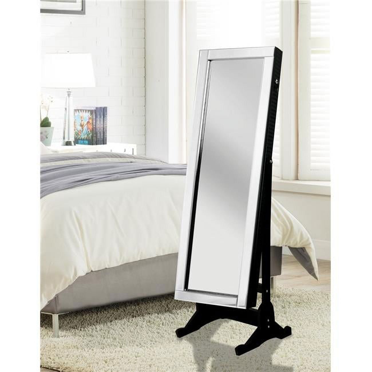 Chic Home Full-Length Cheval Mirror with Jewelry Armoire, LED Lighting ...