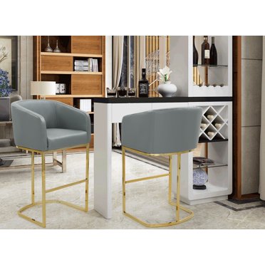 Chic Home Airlie PU Leather Upholstered Half-Moon Bar Stool - Walmart.com