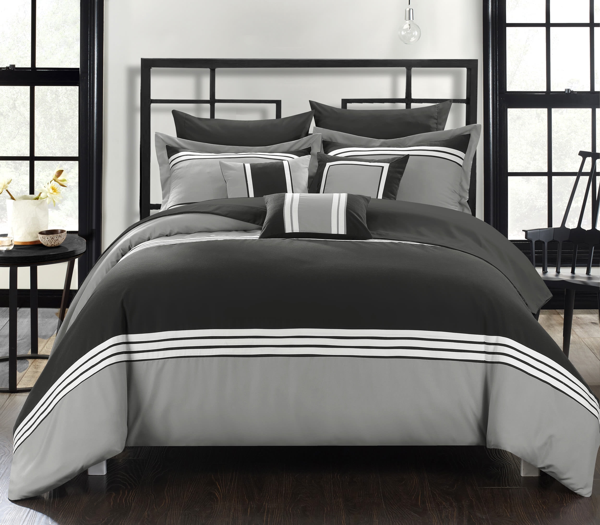 Chic Home 10-Piece Falcon Hotel Collection Queen Comforter Set with ...