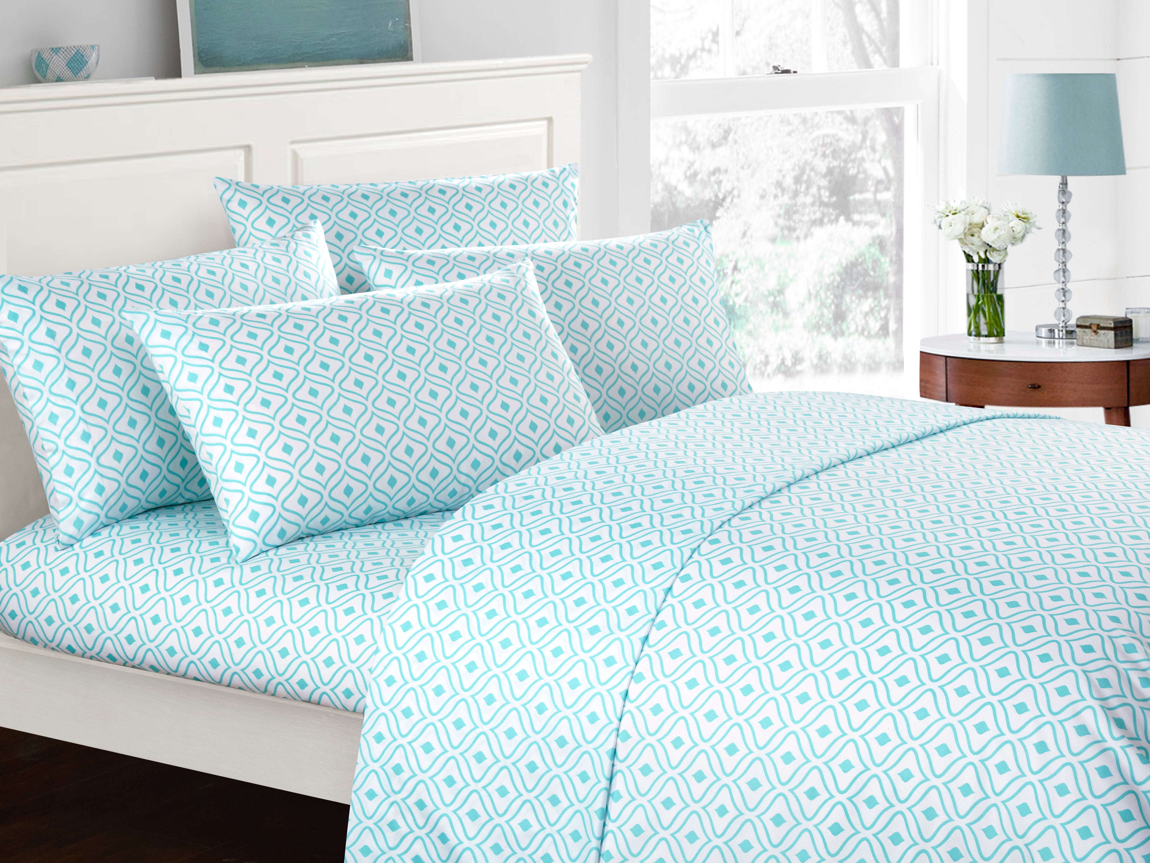 Chic Home Fawn 4-Piece Geometric Sheet Set, Twin, Blue - Walmart.com