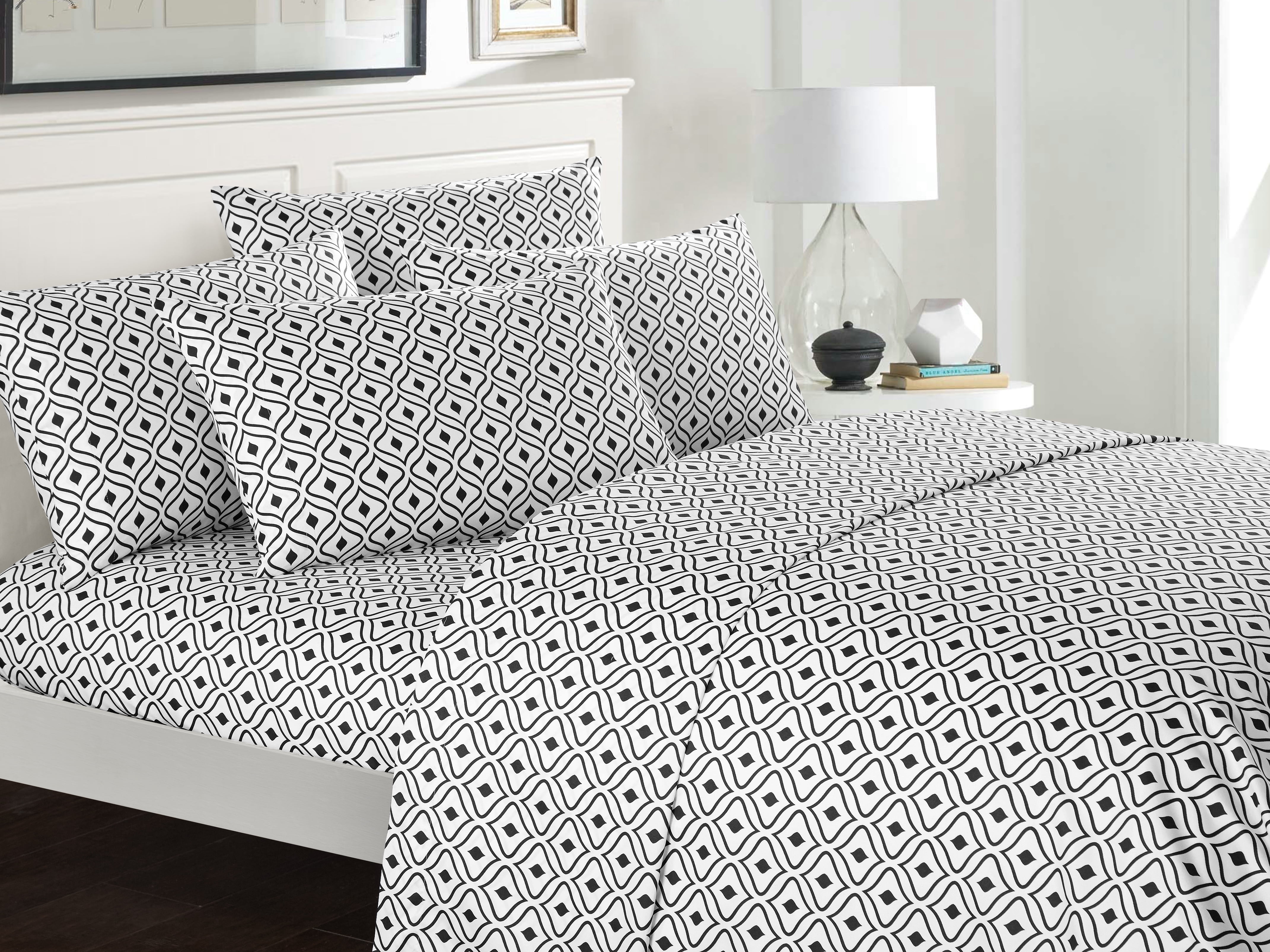 Chic Home Fawn 6-Piece Geometric Sheet Set, King, Black - Walmart.com