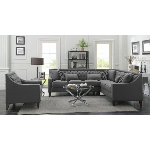 Chic Home Fulla Linen Tufted Back Rest Modern Contemporary Right Facing ...