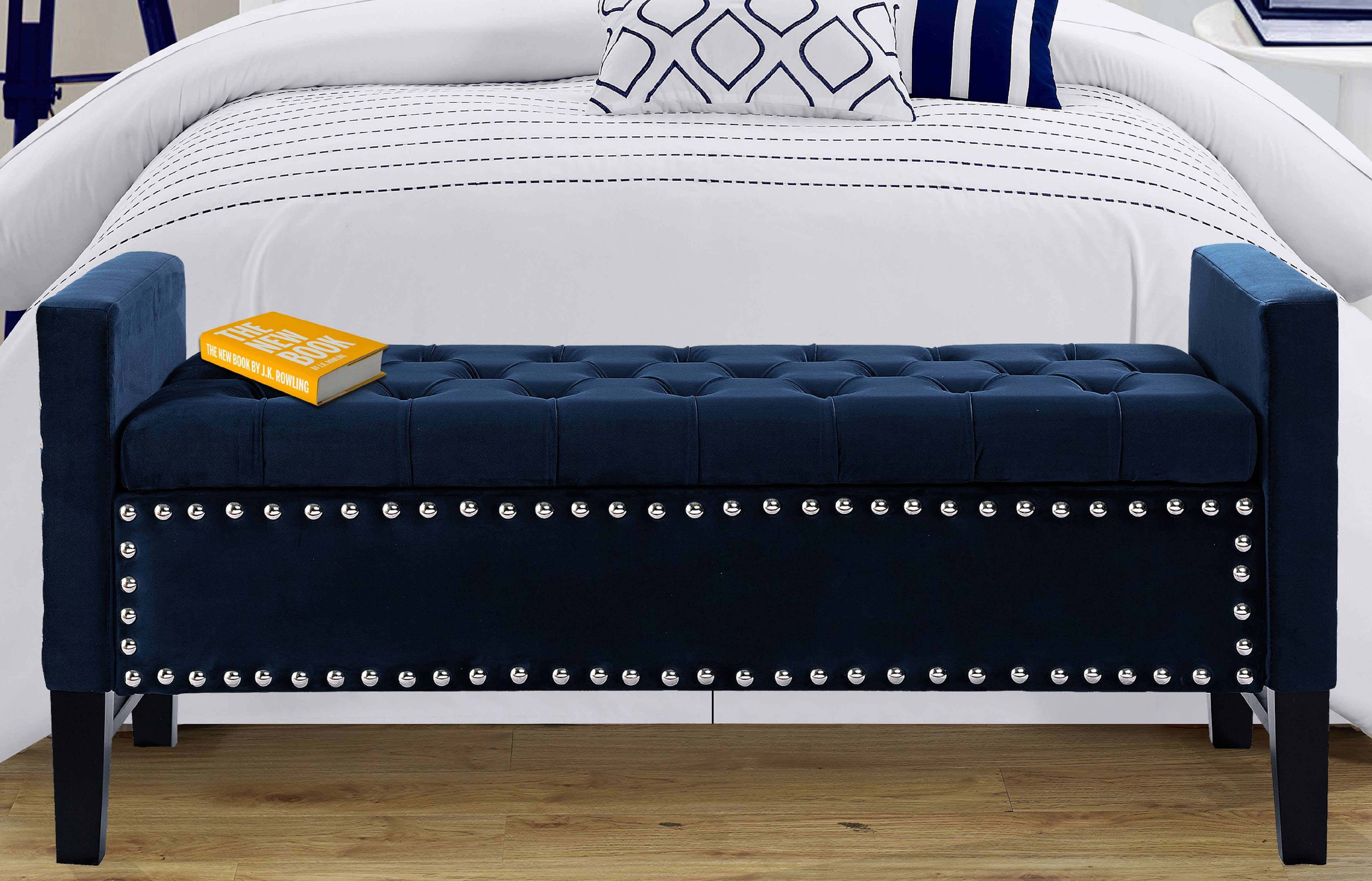 Chic Home Harvey Neo Traditional Velvet Tufted Storage Bench - Walmart.com