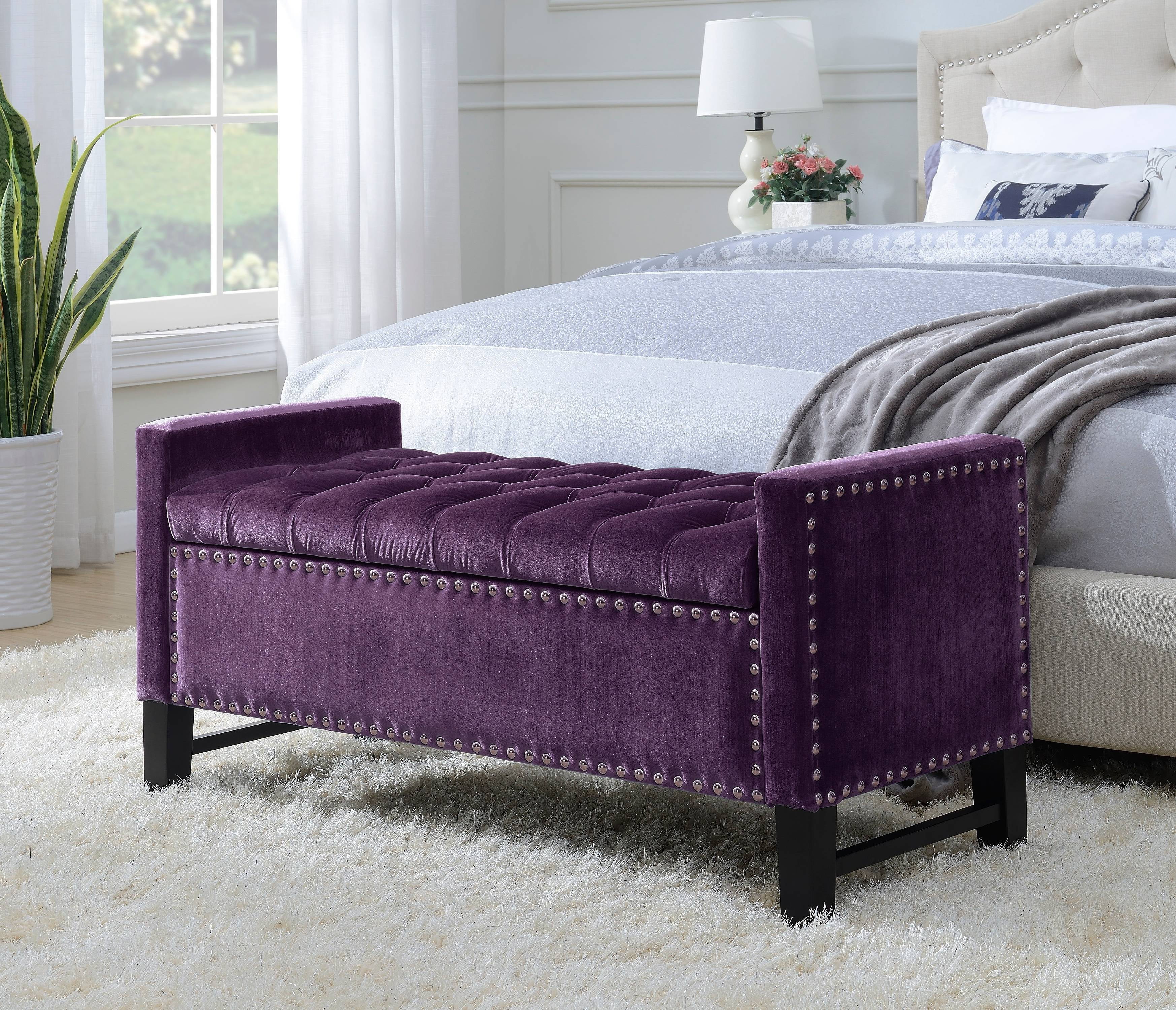 Chic Home Harvey Neo Traditional Velvet Tufted Storage Bench - Walmart.com