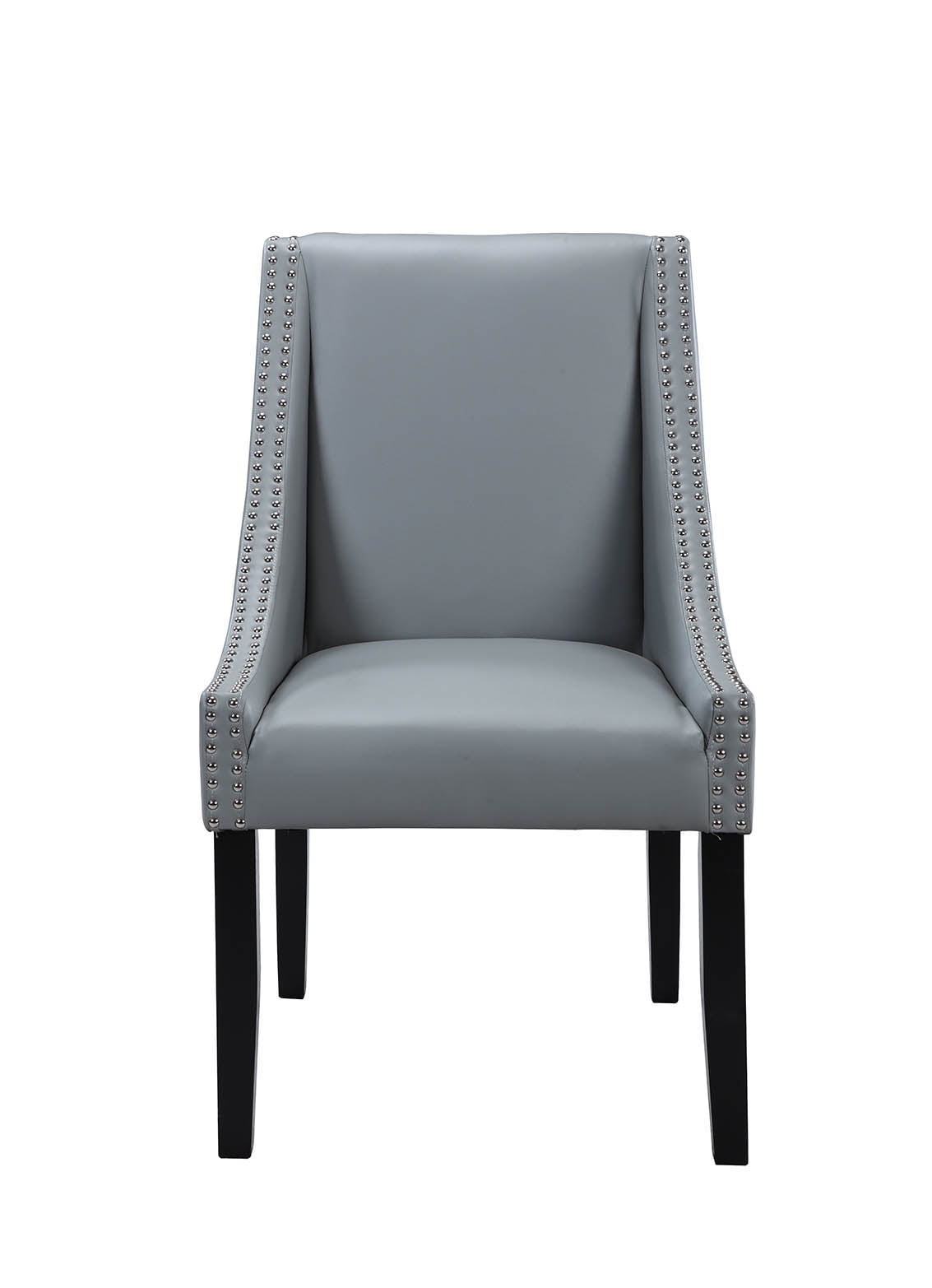 Chic Home Hayes PU Leather Modern Contemporary Swoop Arm with Silver ...