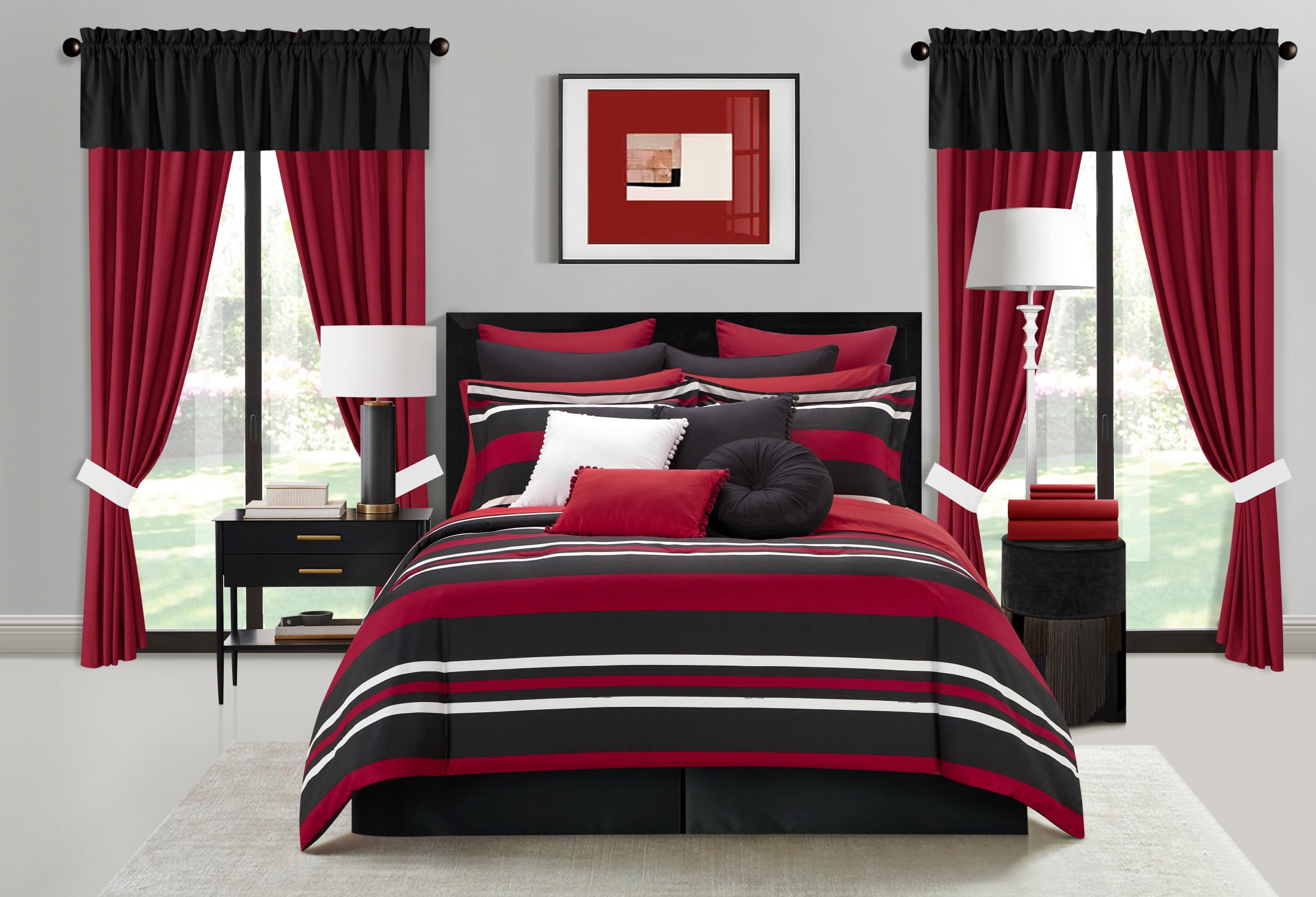 Free Shipping! Chic Home Hiro 30-Piece Queen Comforter Set Red ...