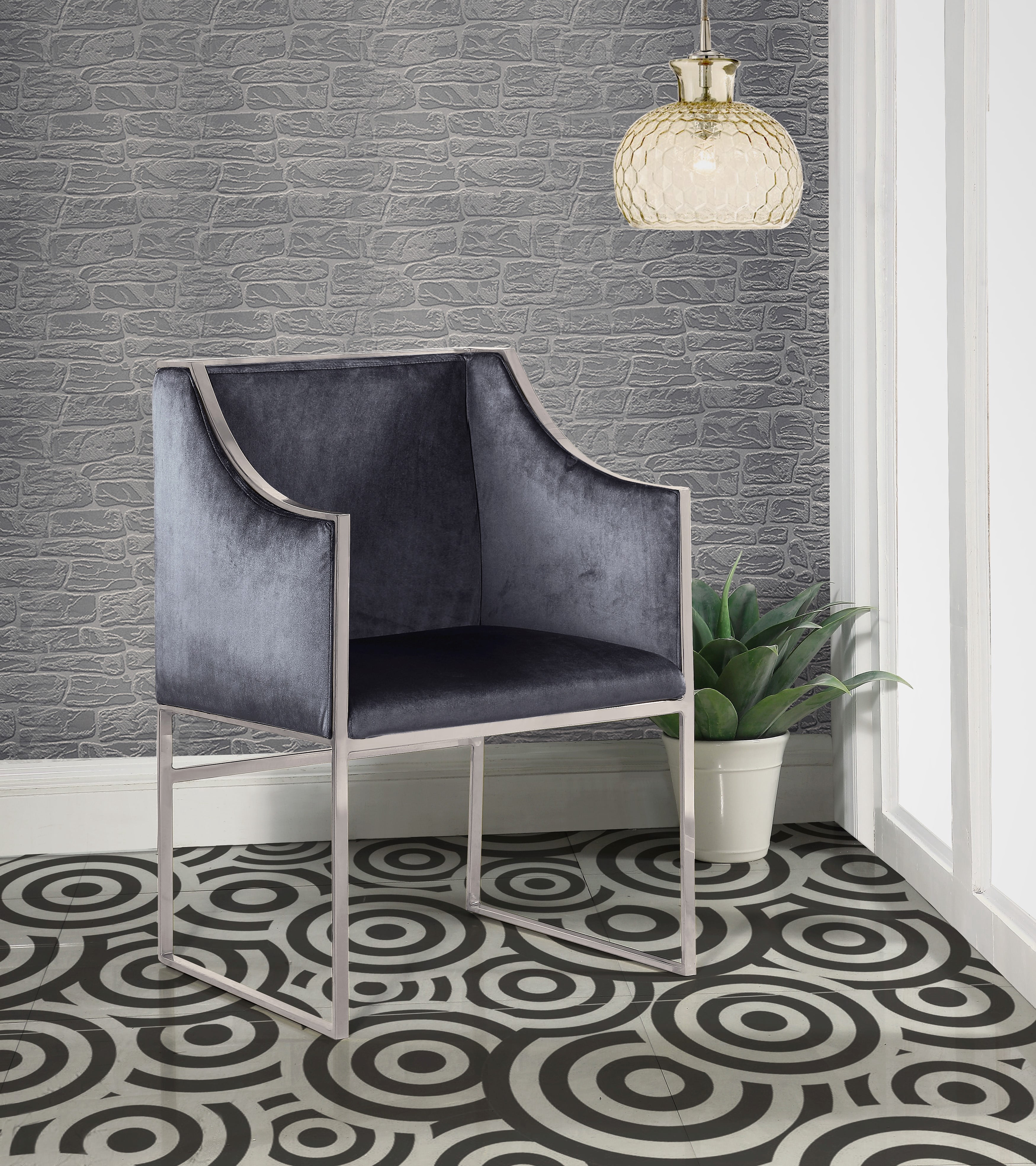 Chic Home Homer Modern Contemporary Velvet Accent Chair - Walmart.com