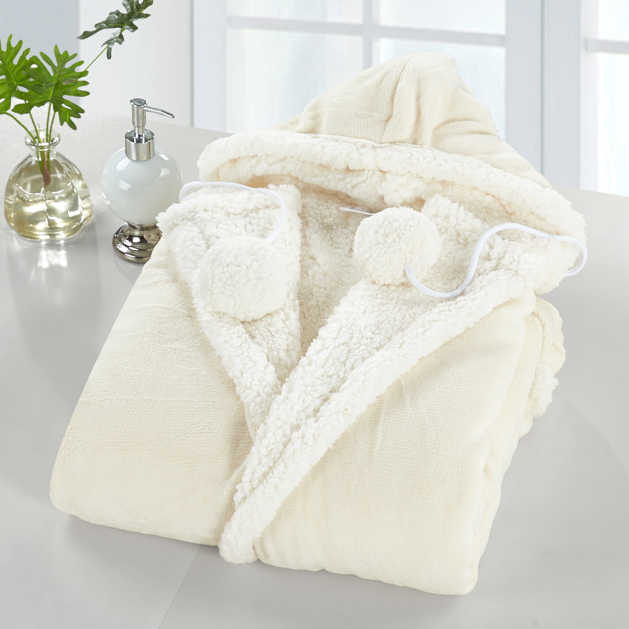 Chic Home Ivory Fleece Throws 51.00" x 71.00" - Walmart.com