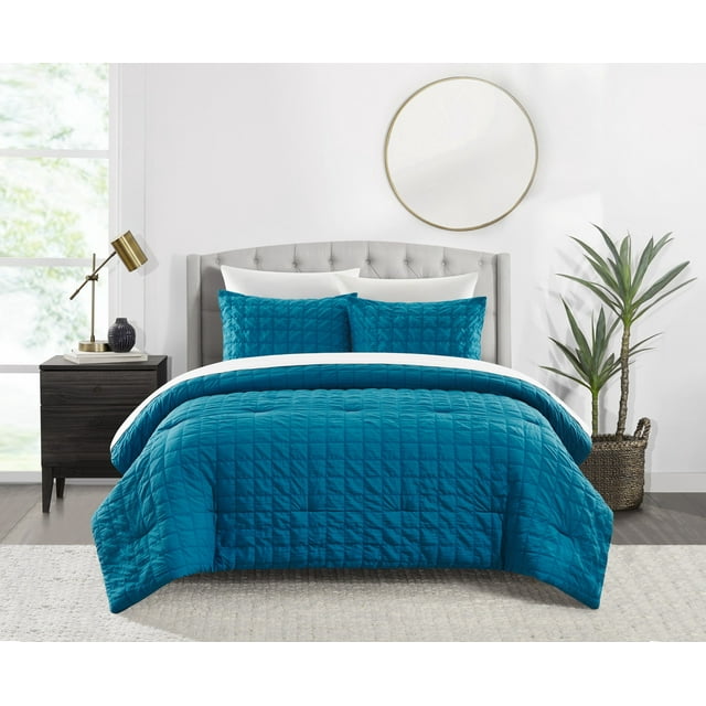 Chic Home Jessa Comforter Set Washed Garment Technique Geometric Square ...
