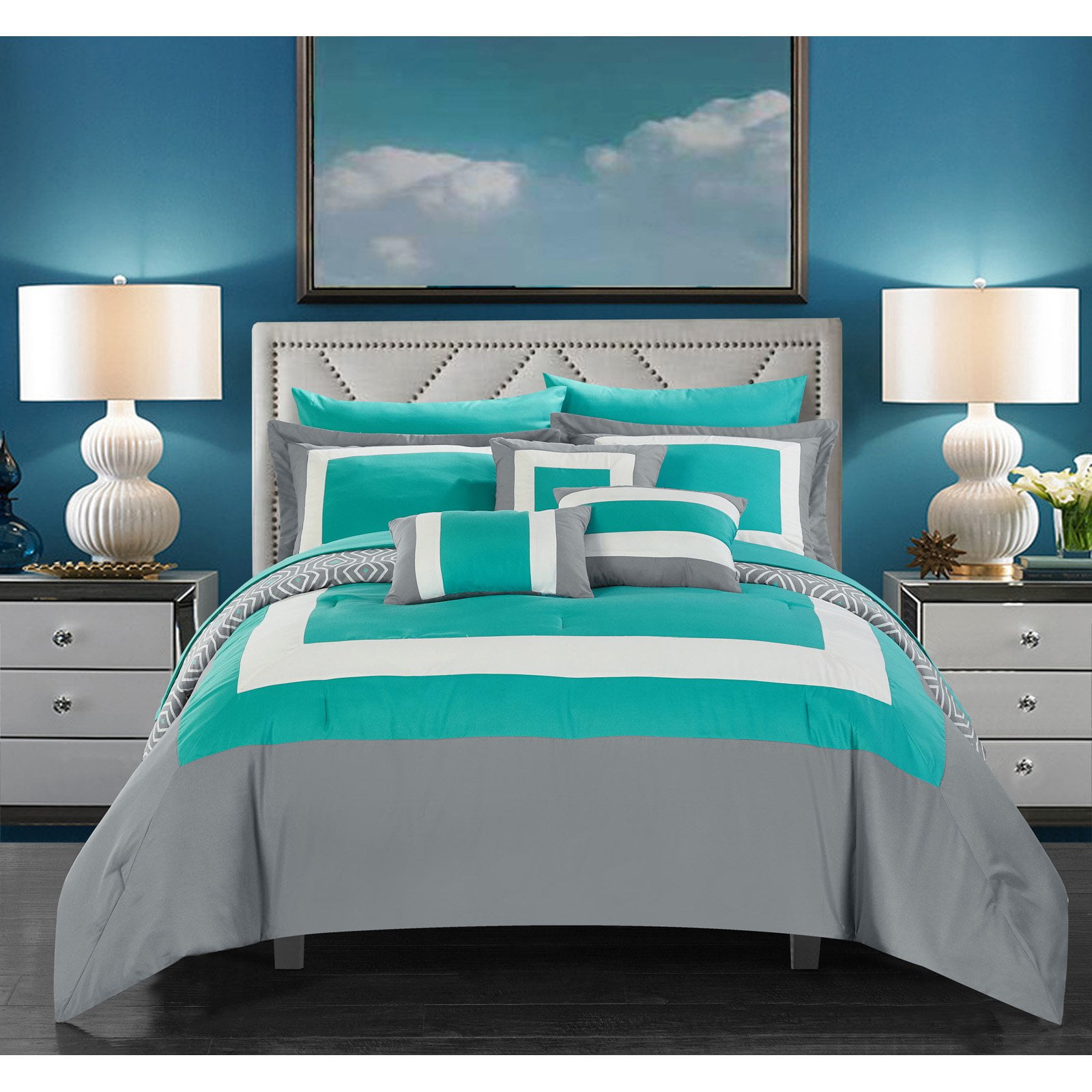 Chic Home Jouein 10 Piece Comforter Set Reversible Hotel Collection ...