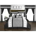 Chic Home Kaia 20-Piece Color Block Comforter Set, Queen, Black ...