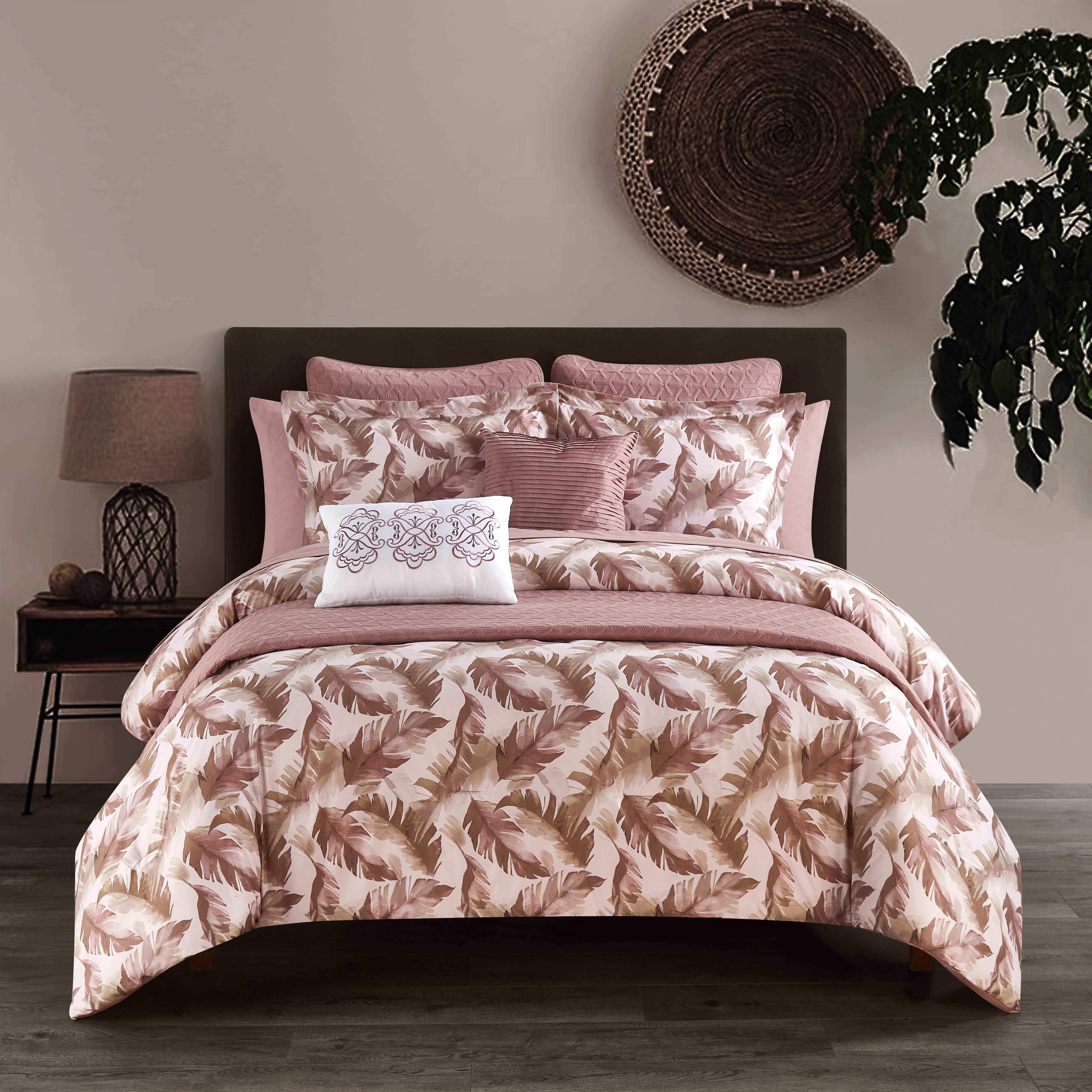 Chic Home Kala 12 Piece Comforter And Quilt Set Watercolor Leaf Print ...