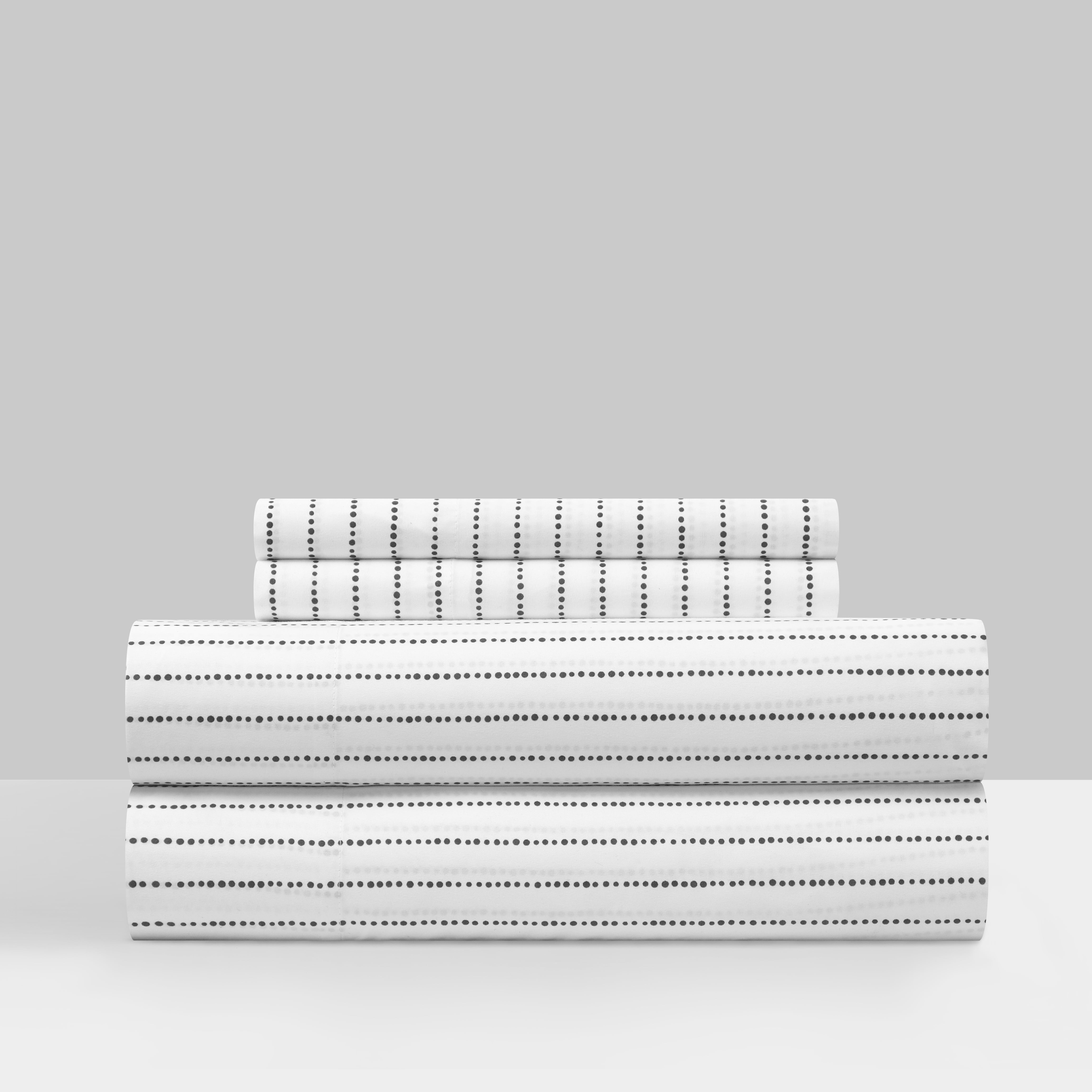 Chic Home Keily 4-Piece Striped Sheet Set, Queen, Charcoal - Walmart.com