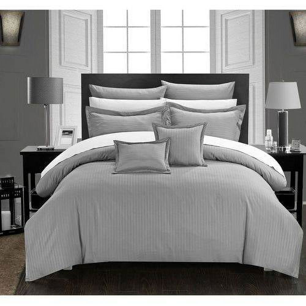 Chic Home Keynes 11-Piece Solid Color Comforter Set, King, Silver ...