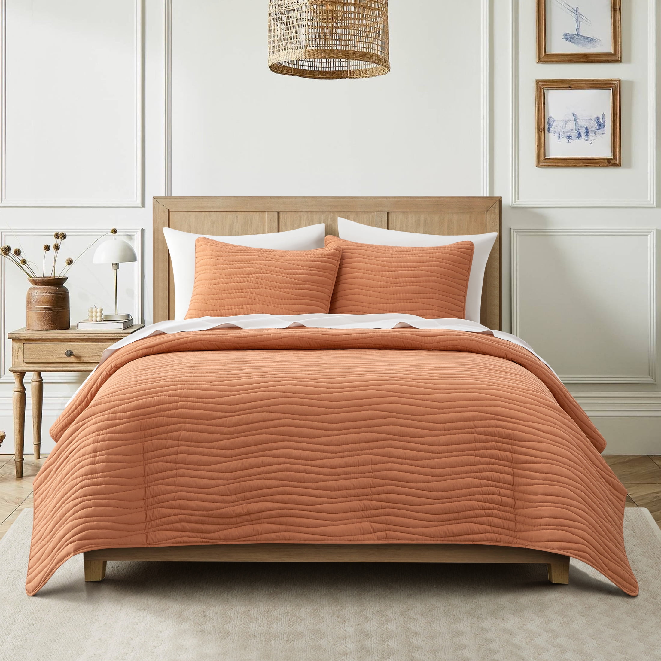 Chic Home Kyrian Brick King 7-Piece Quilt Set - Walmart.com