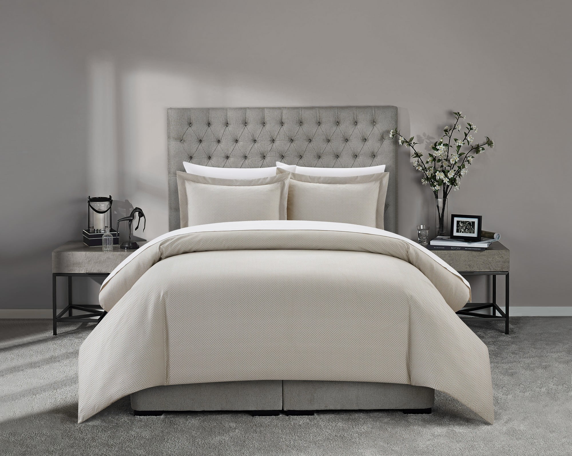 Chic Home Laurel Duvet Cover Set Graphic Herringbone Pattern Print ...