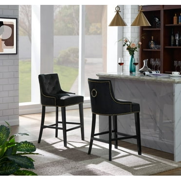 Chic Home Airlie PU Leather Half-Moon Counter Stool - Walmart.com