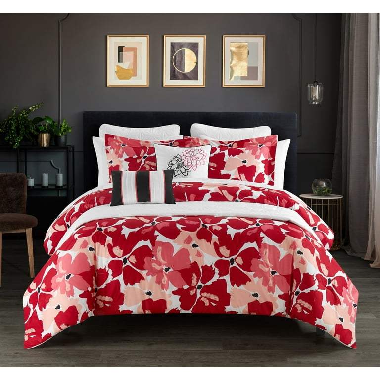 Red Flower Comforter Sets Red Floral Comforters And Sets Bed Bath