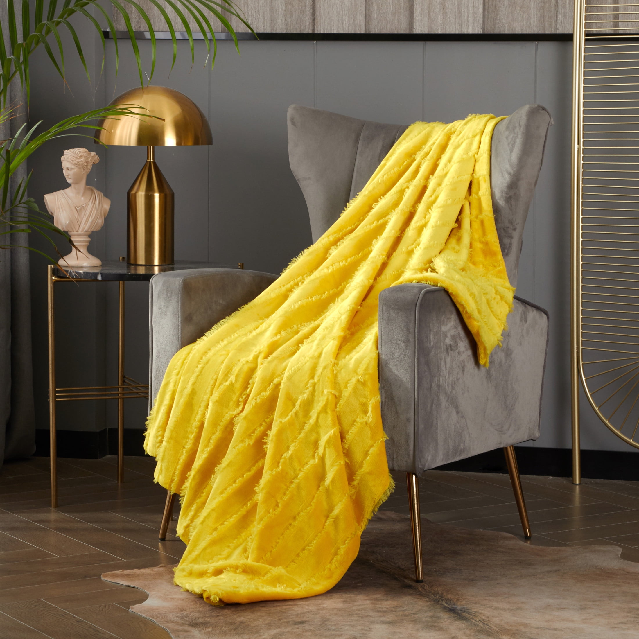 Chic Home Liah Jacquard Throw Blanket - Yellow Blanket - Walmart.com