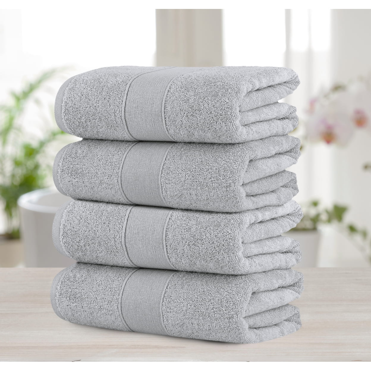Chic Home Luxurious 4-Piece 100% Pure Turkish Cotton Bath Towels 30" x ...