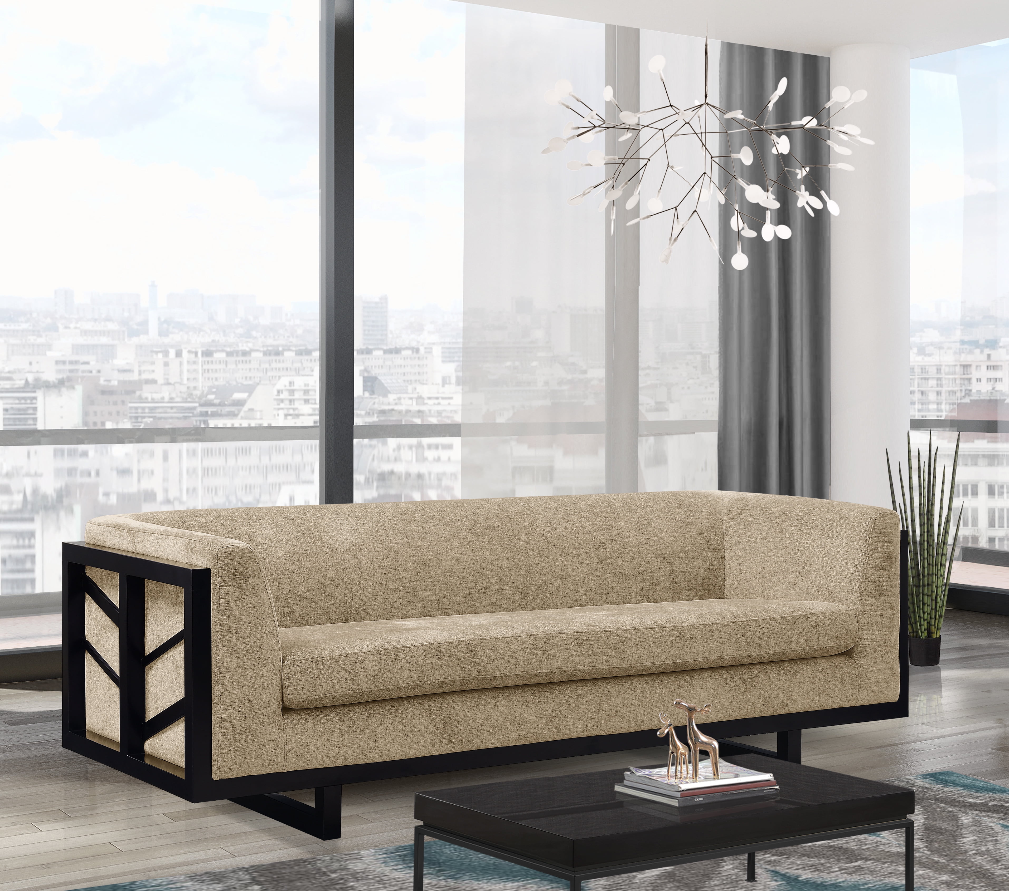 Chic Home Mabel Sofa Linen-Textured Upholstery - Walmart.com