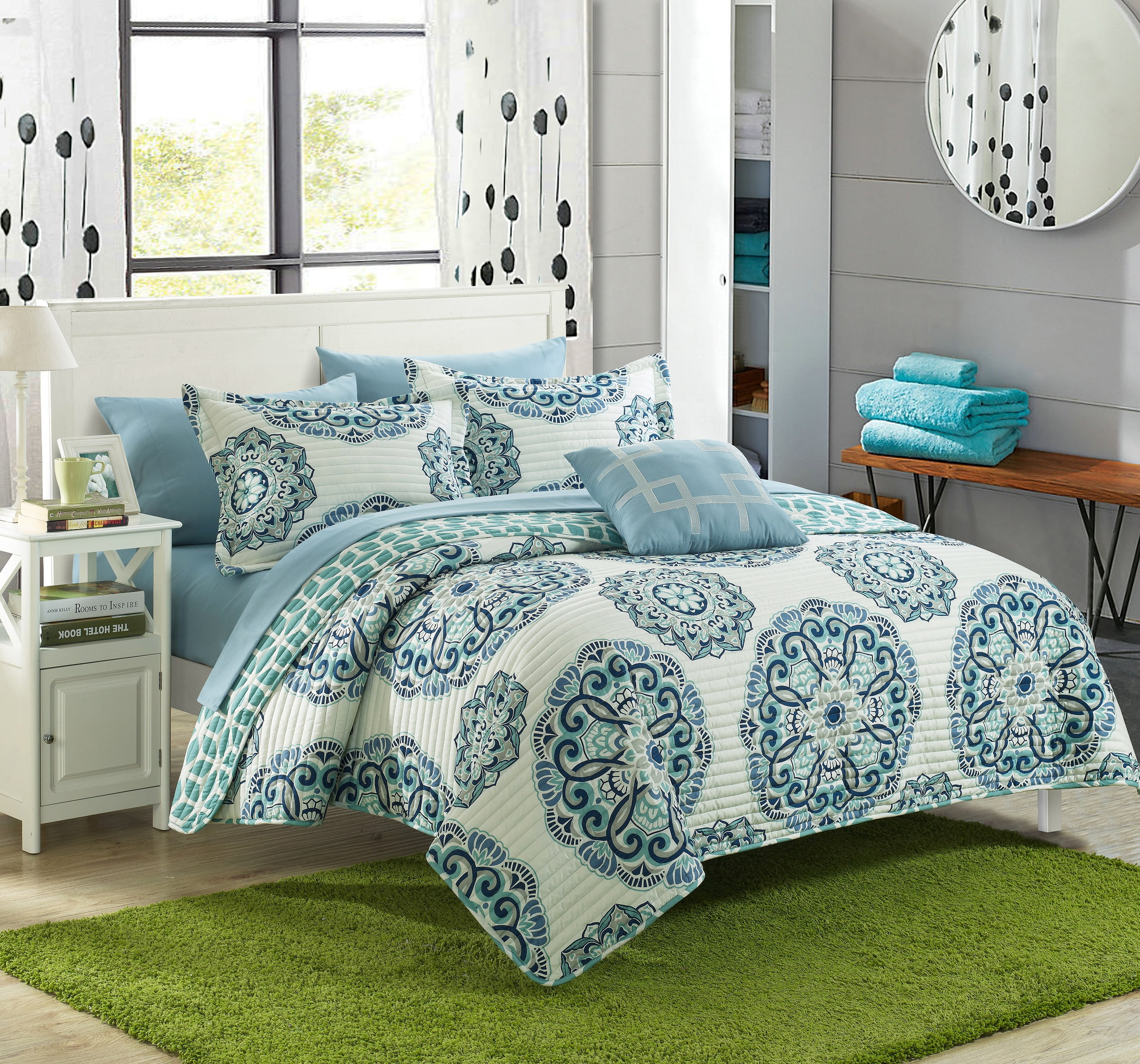 Chic Home Miranda 4 Piece Reversible Quilt Set - Walmart.com