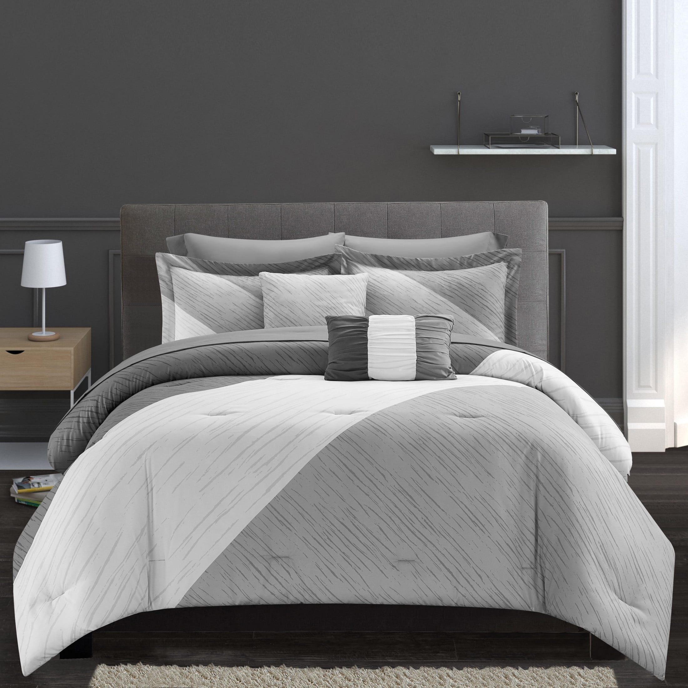 Chic Home Naom 7-Piece Color Block Comforter Set - Twin - Walmart.com